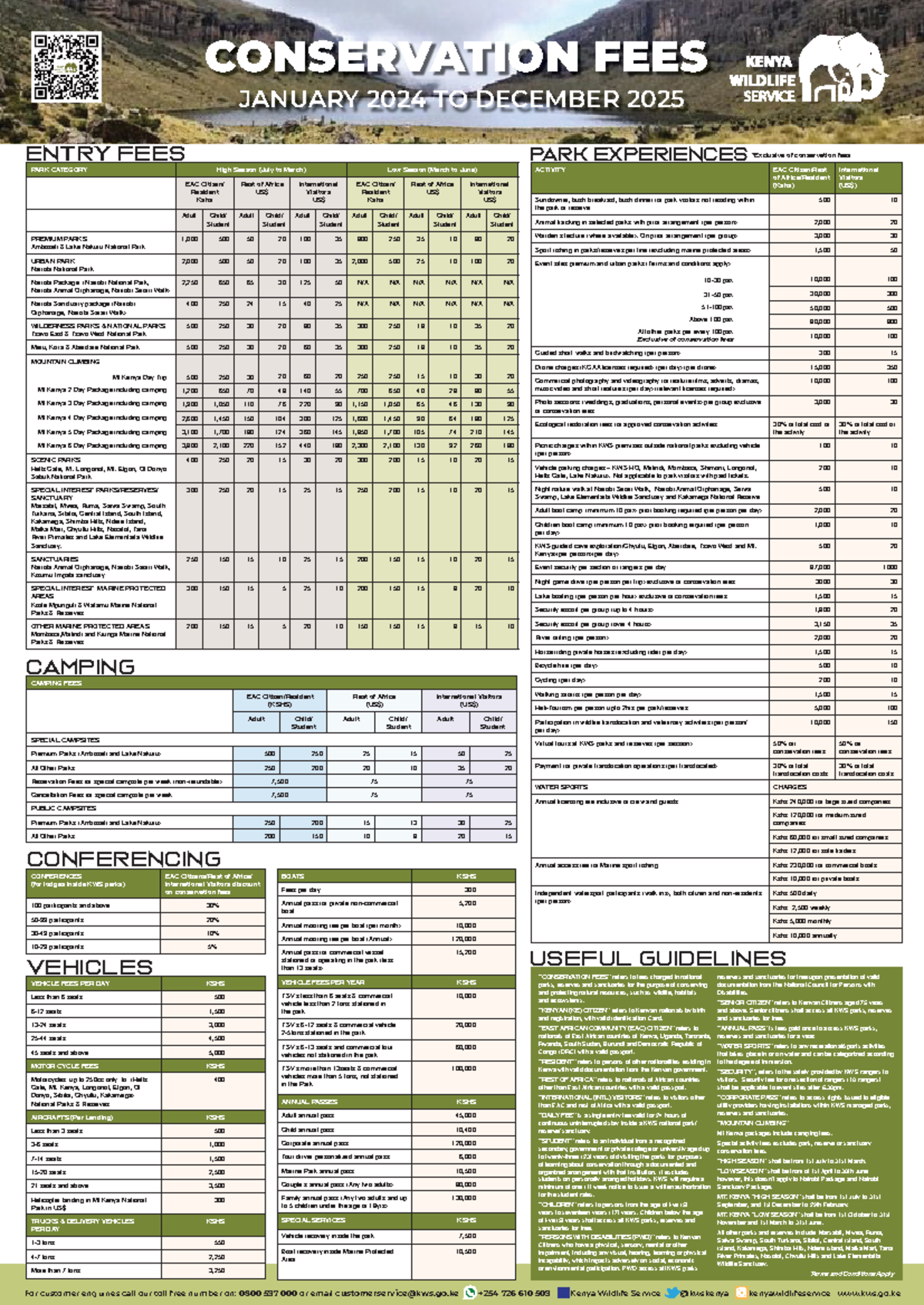 Conservation Fees 2024 A4 - CONSERVATION FEES JANUARY 2024 TO DECEMBER ...