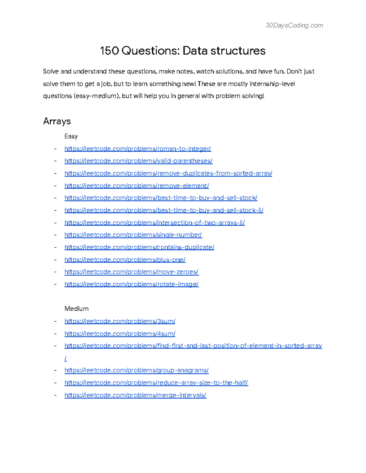 Most Asked DSA Questions - 150 Questions: Data structures Solve and understand these questions ...