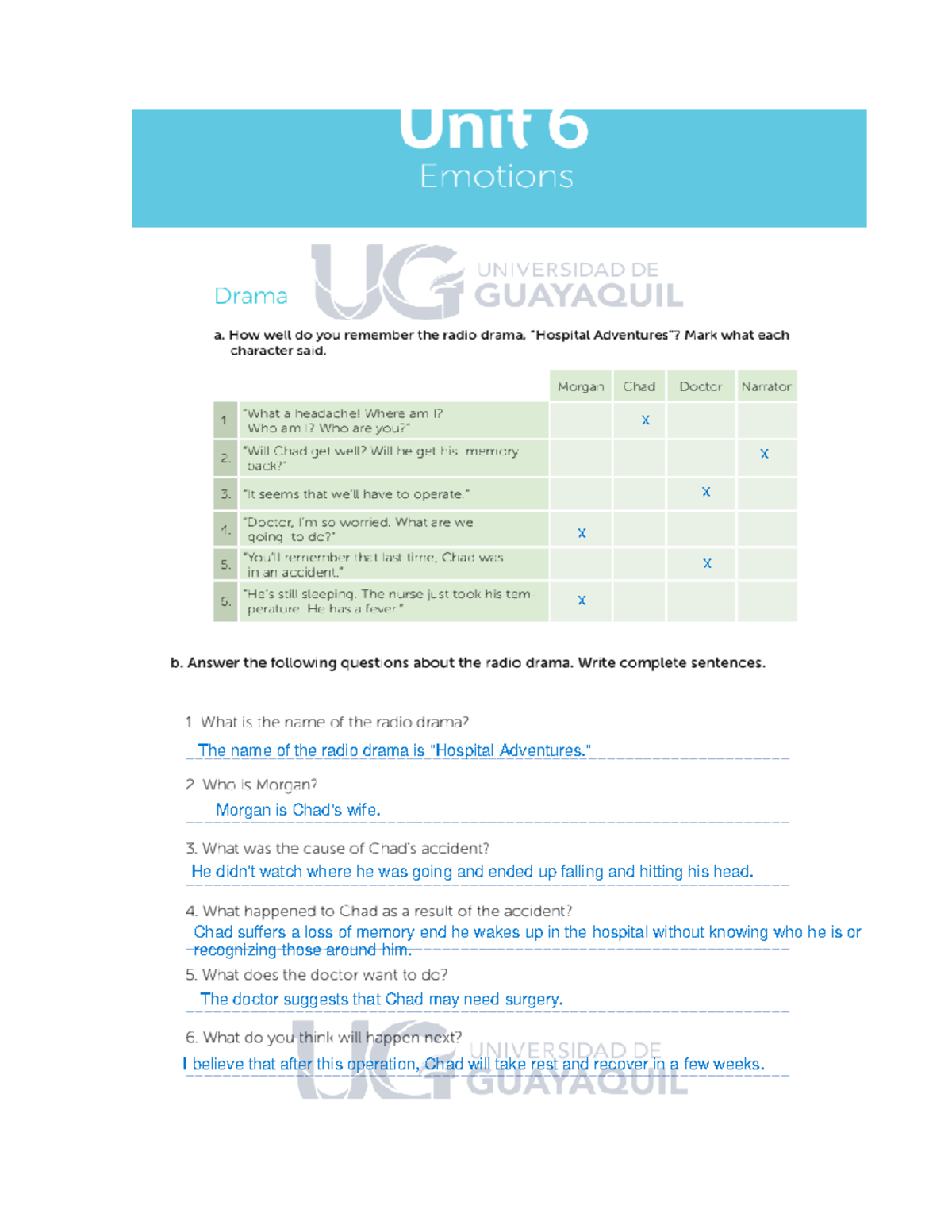 Pract-UNIT 6 PAST-PROG 1 - Ingles III - Studocu