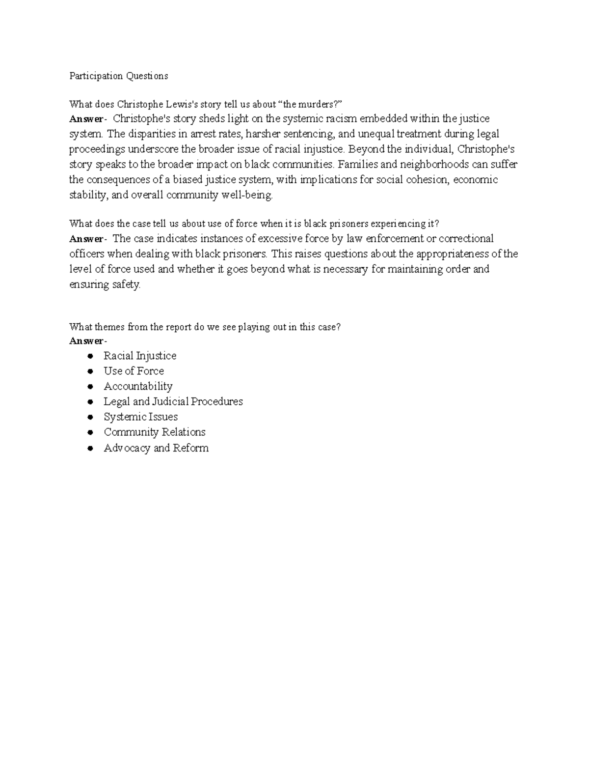 Participation Questions 2 - Participation Questions What does ...