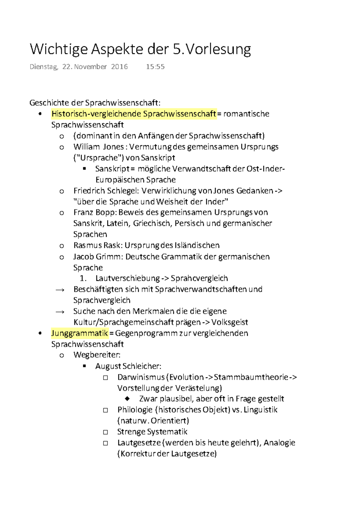 Wichtige Aspekte der 5. Vorlesung - Geschichteठ⃚derठ⃚Sprachwissenschaft ...