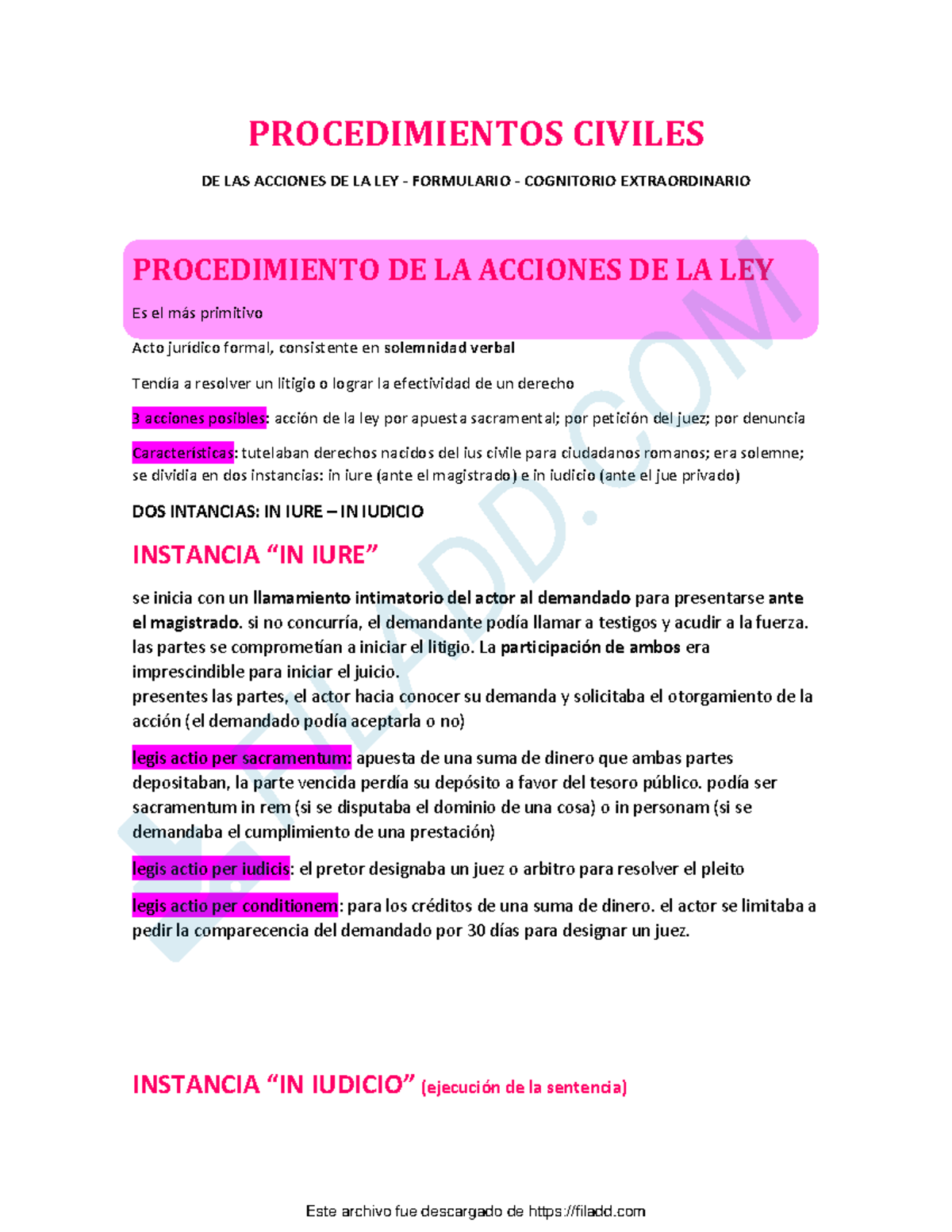 18- procedimientos civiles - PROCEDIMIENTOS CIVILES DE LAS ACCIONES DE ...