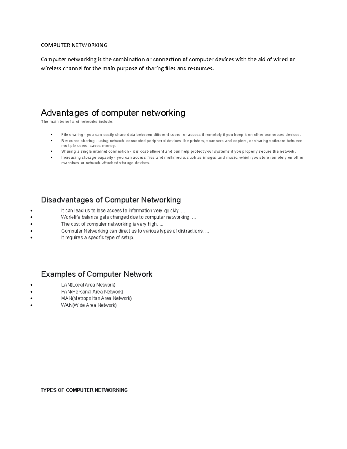 Computer Networking Computer Networking Computer Networking Is The Combination Or Connection