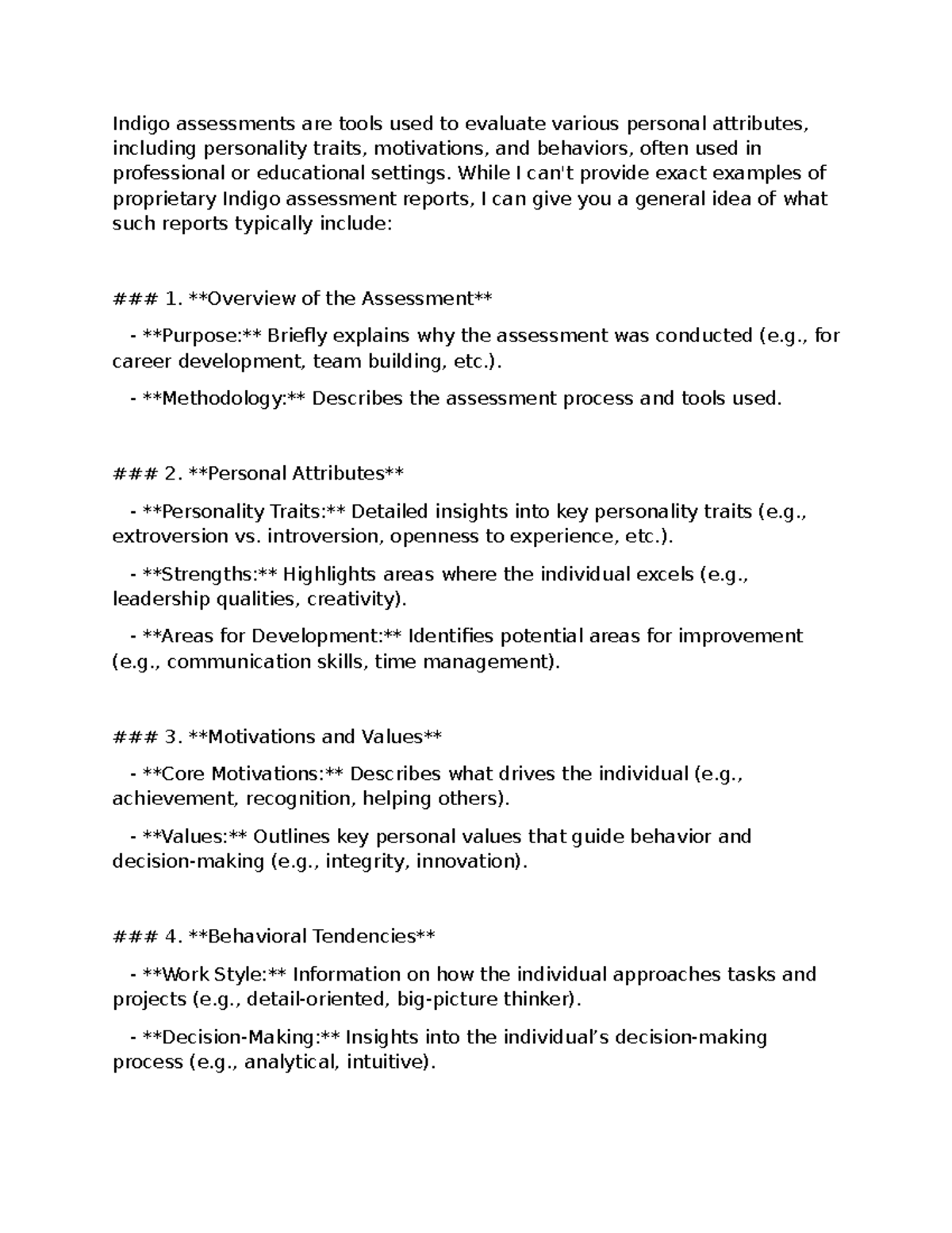 Referense - Reference of Indigo - Indigo assessments are tools used to ...