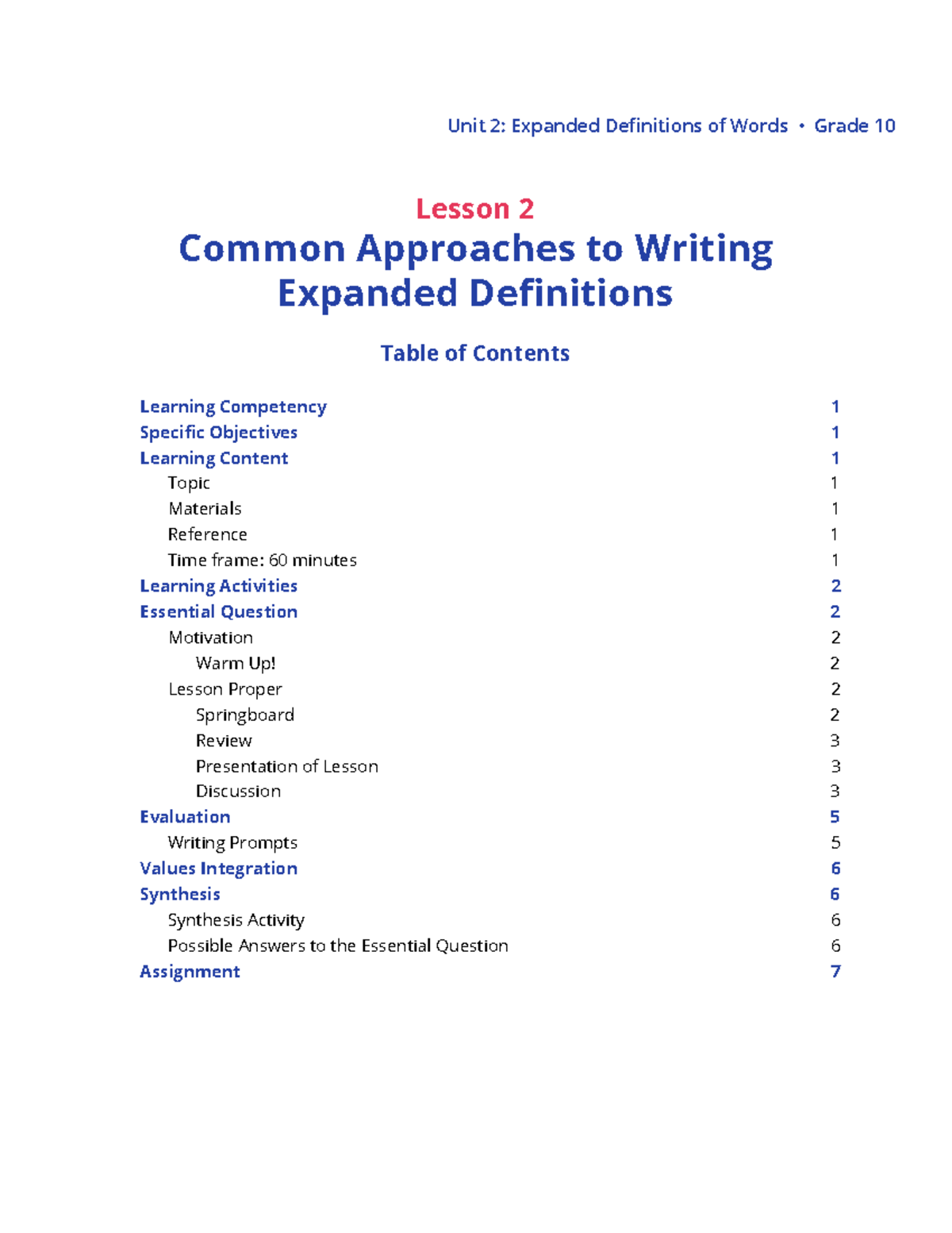 PDF-TG English-10 Unit-2 Lesson-2 Common-Approaches-to-Writing-Expanded ...