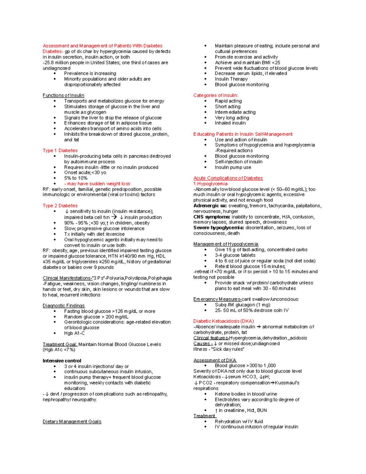 Assessment and Management of Patients With Diabetes - Dietary ...