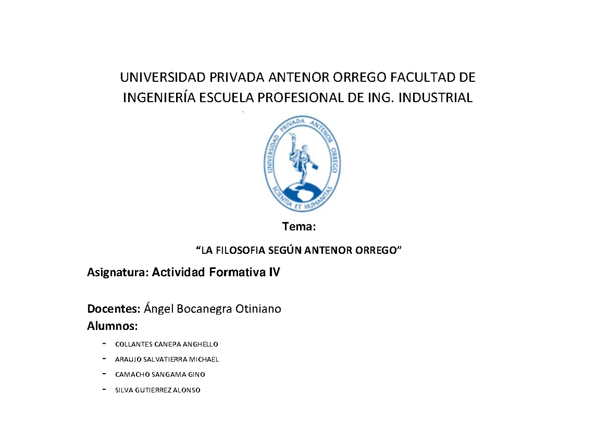 Esquema de antenor orrego - UNIVERSIDAD PRIVADA ANTENOR ORREGO FACULTAD ...