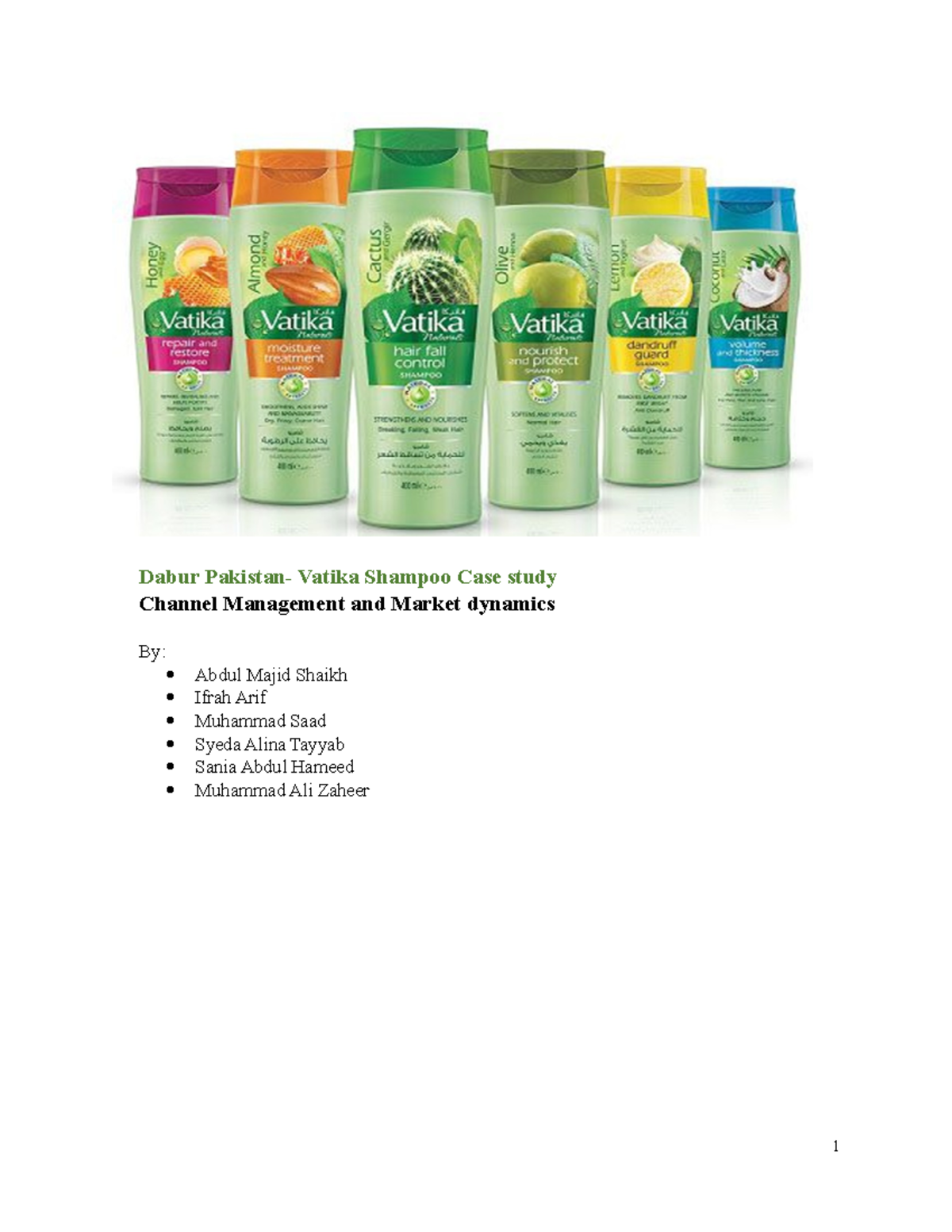 Dabur CASE Final - best - 1 Dabur Pakistan- Vatika Shampoo Case study ...