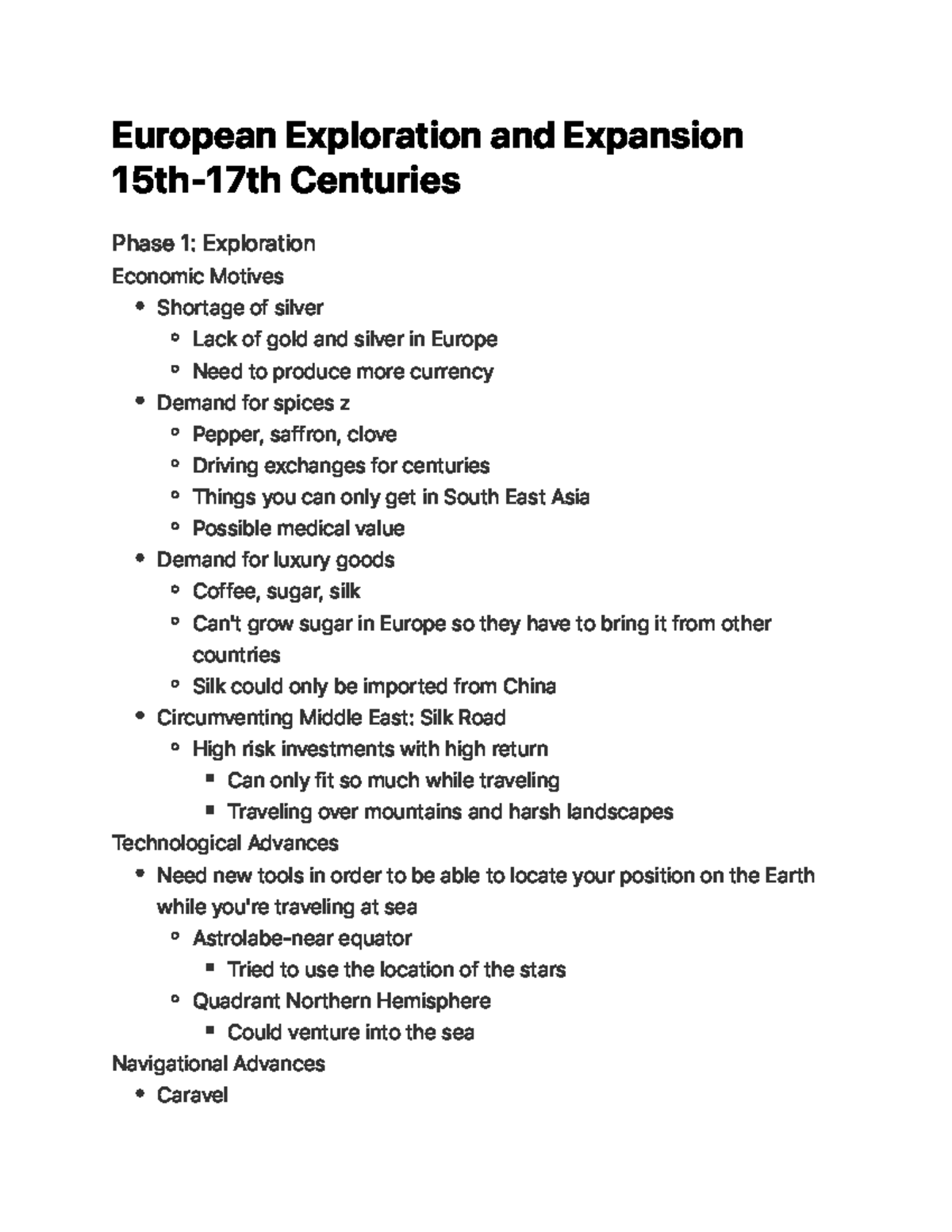 European Exploration and Expansion 15th-17th Centuries - E u ro p e a n ...