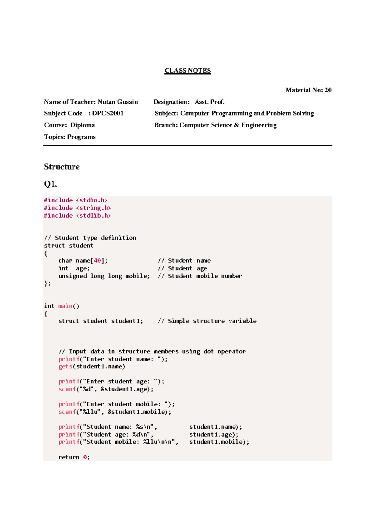 5.5 structure programs - Computer Programming and Problem Solving - Studocu