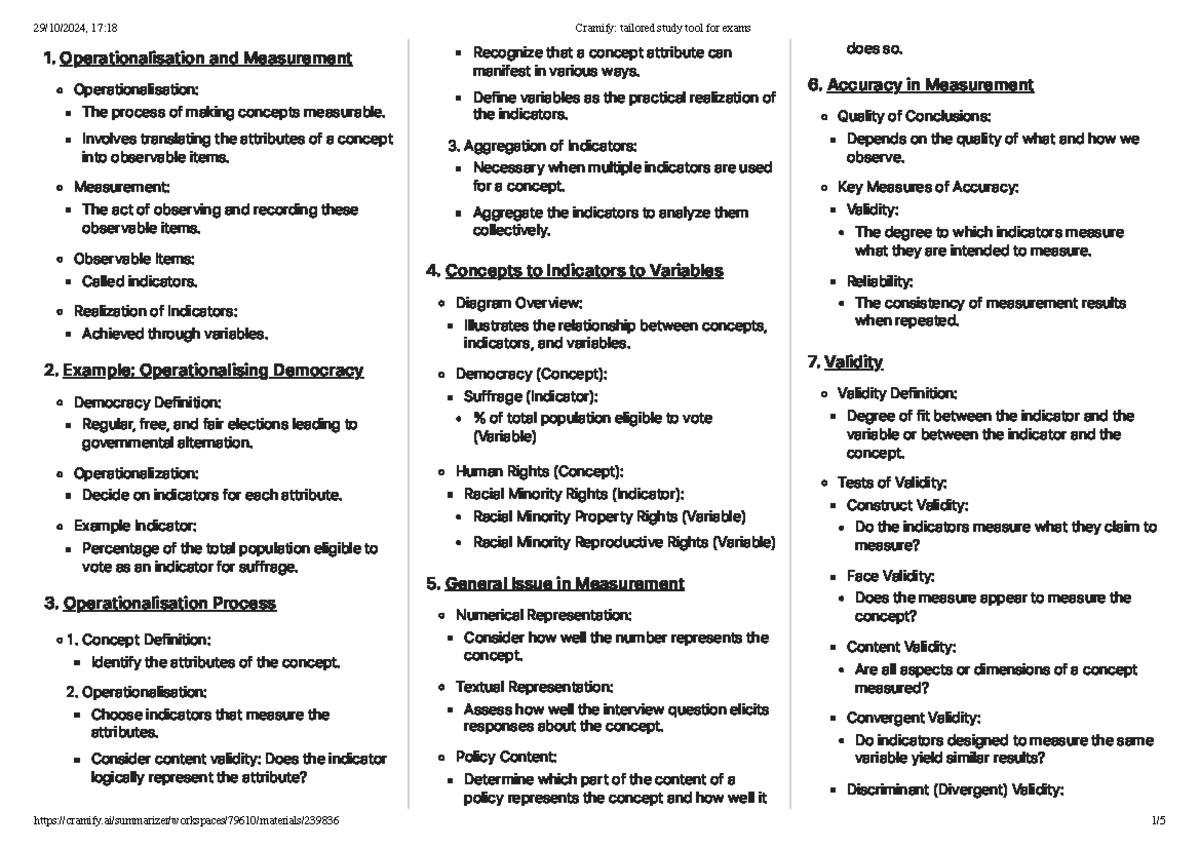Week 7 Lecture Notes - 1. Operationalisation and Measurement ...