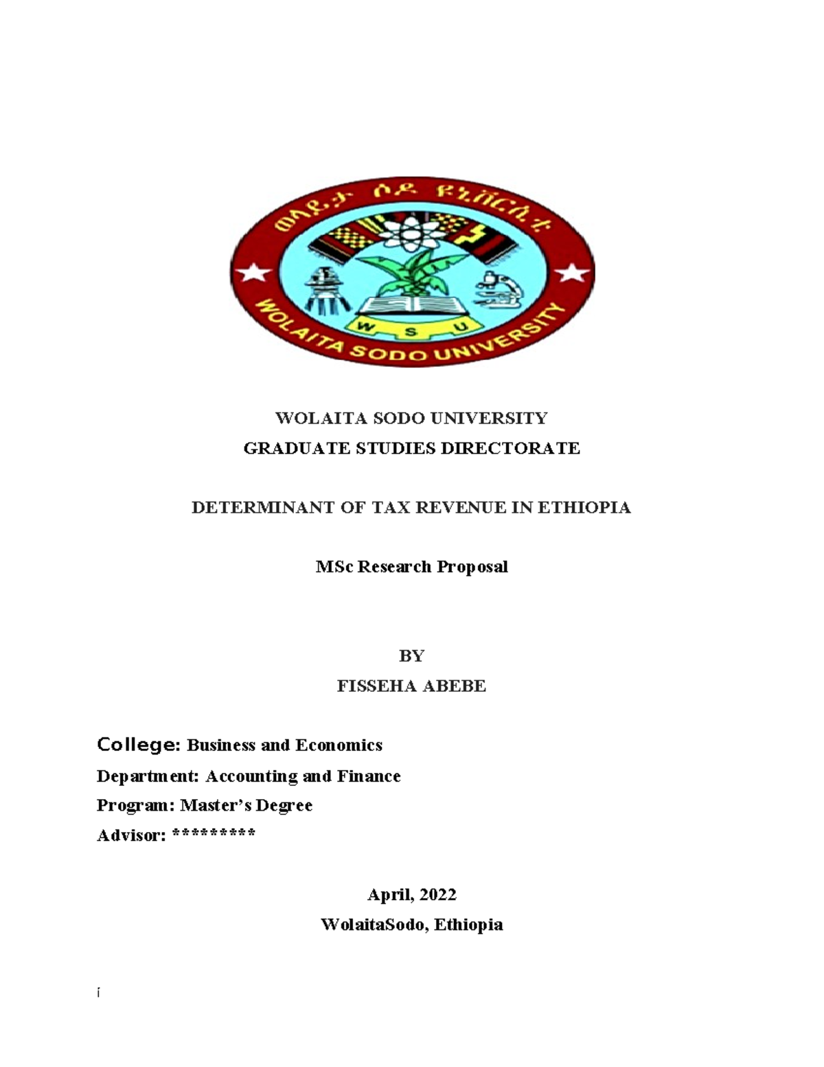 Advanced Financial Accounting - WOLAITA SODO UNIVERSITY GRADUATE ...