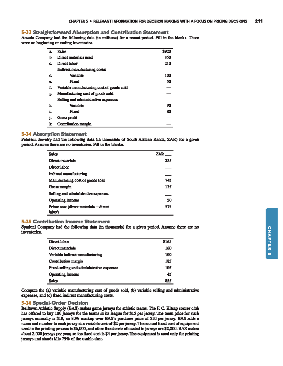 Chapter 5(1) - practice - managerial accounting - Studocu