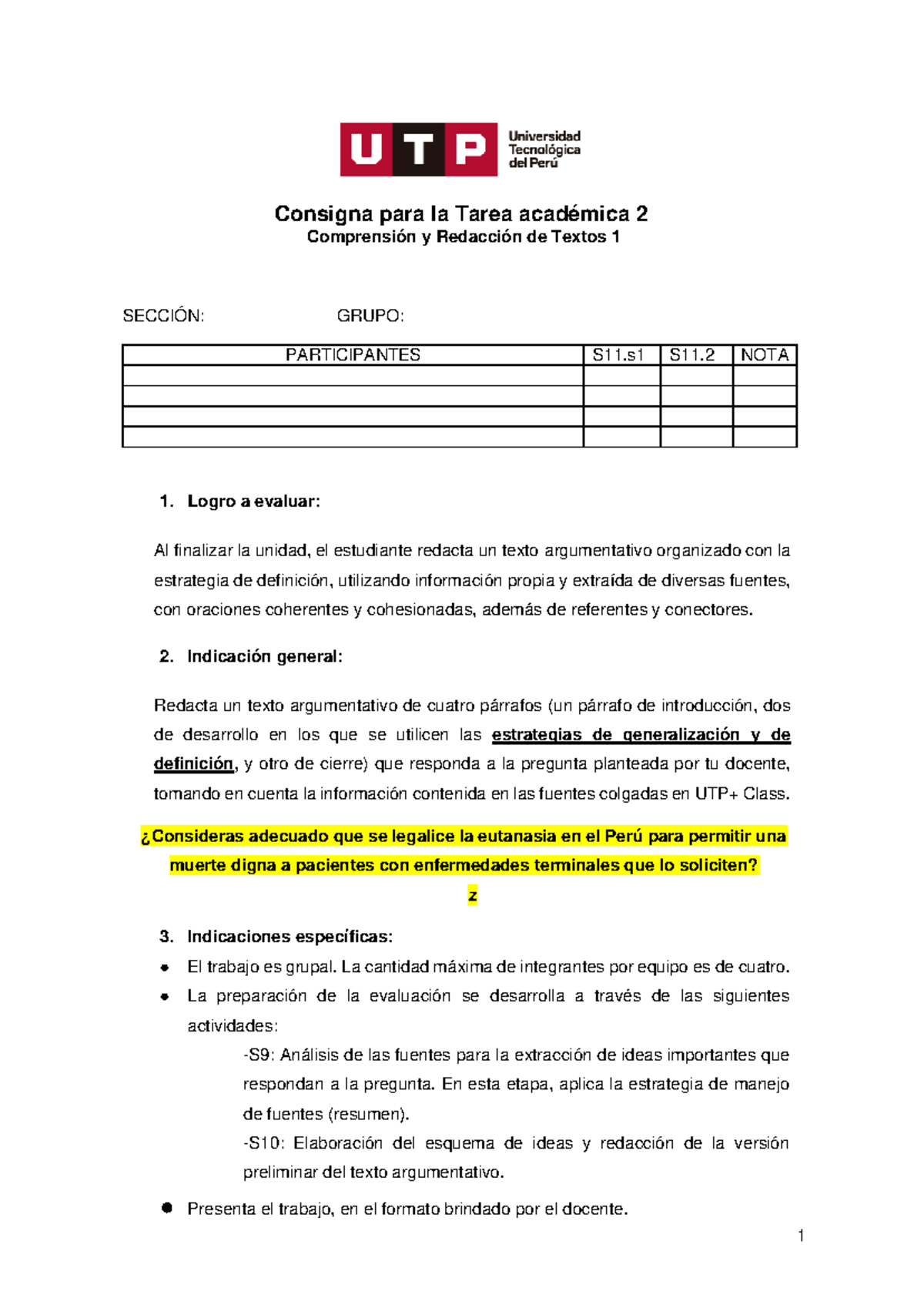 Consigna para la TA2 - CRT1 - Imprimir - Consigna para la Tarea académica 2 Comprensión y ...