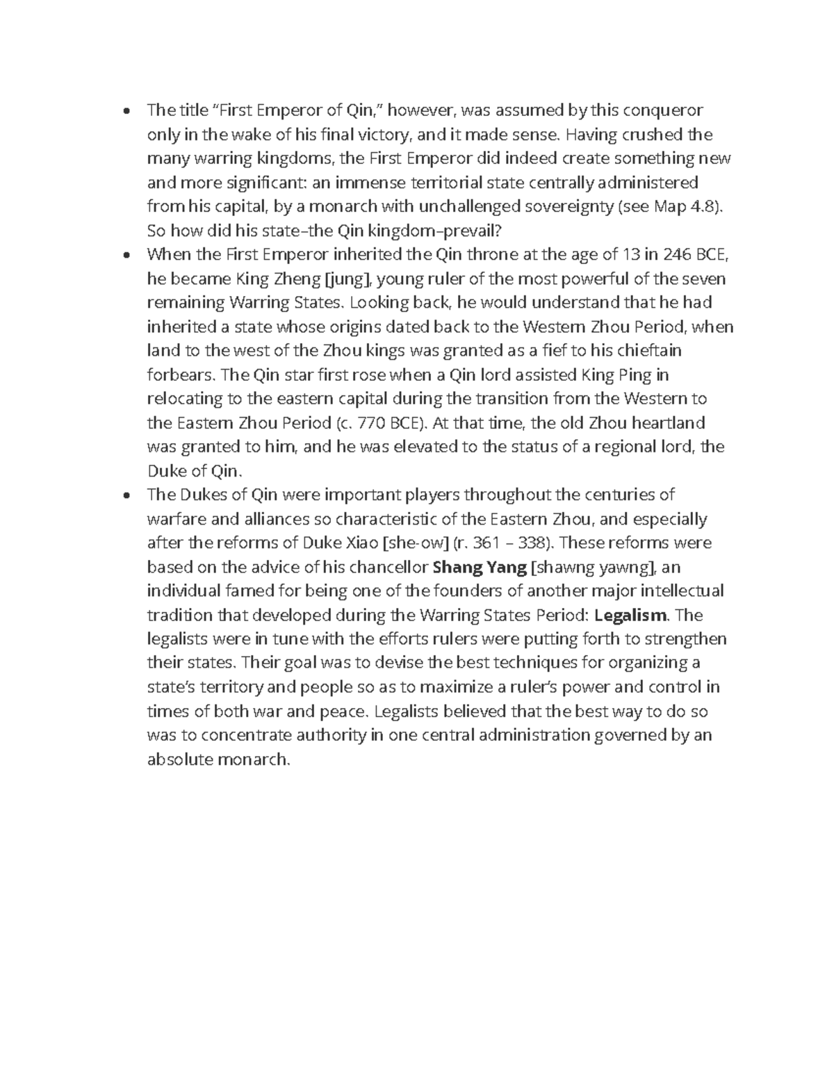 Document 18-22 - world history - The title “First Emperor of Qin ...