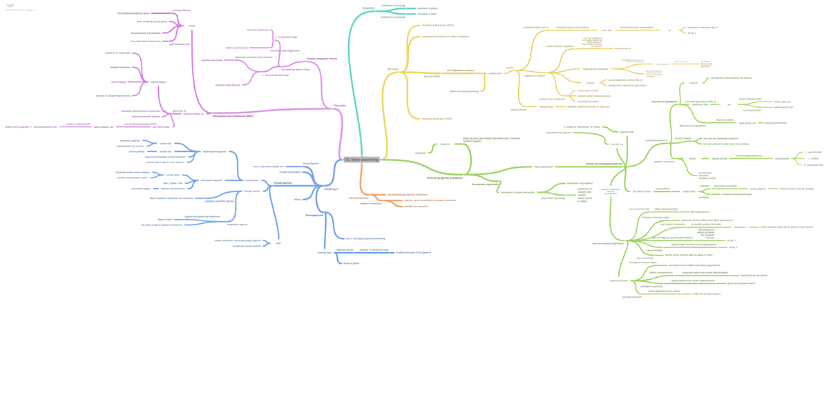 Object waarneming mind map - C1. object waarneming Bronnen Goldstein ...