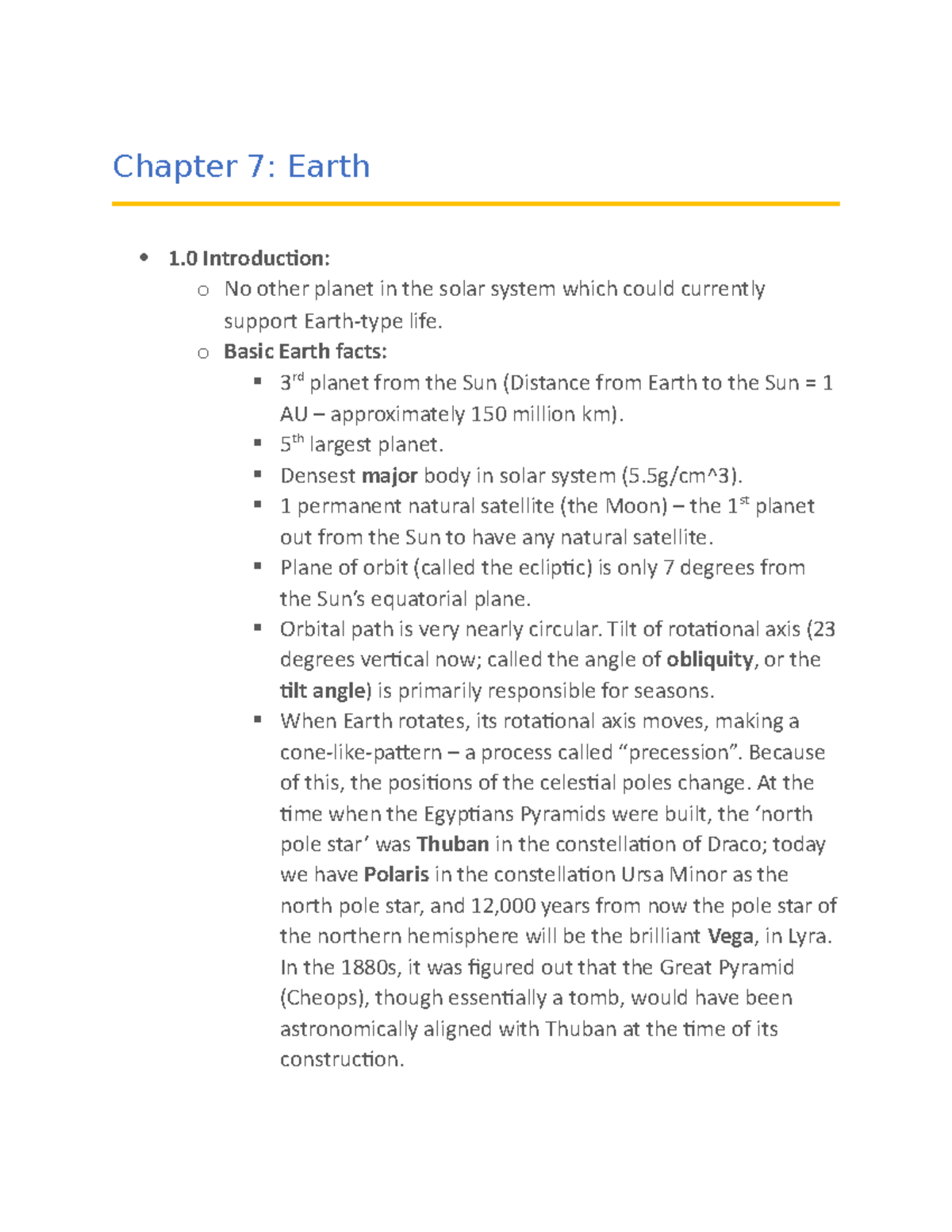 Chapter 7 Notes for Earth Science 1086G - Chapter 7: Earth 1 ...