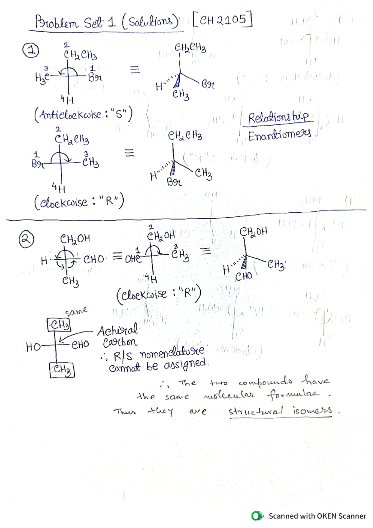 CH2105; Problem Set 1 Solutions m1 - Problem Set 1 (Solutions) most 2 1 ...