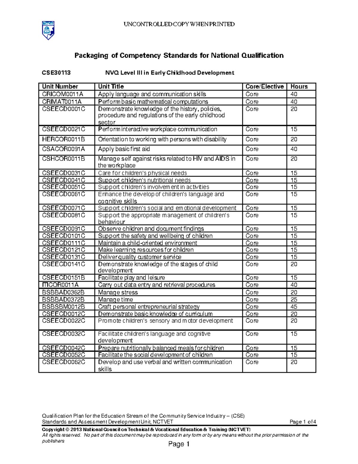 Qual Plan - CSE30113 ECCD 3 - Qualification Plan for the Education ...