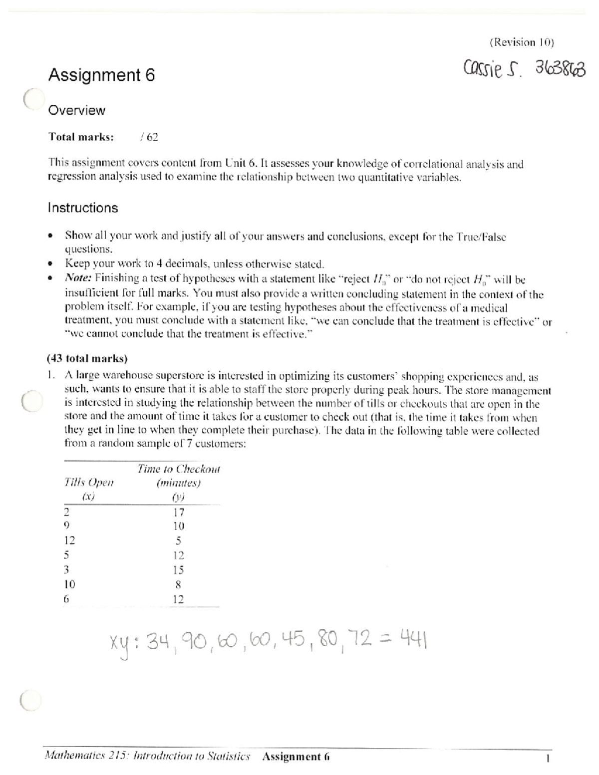 C.s math a6 - 96% and Marked - Math 215 - AU - Studocu