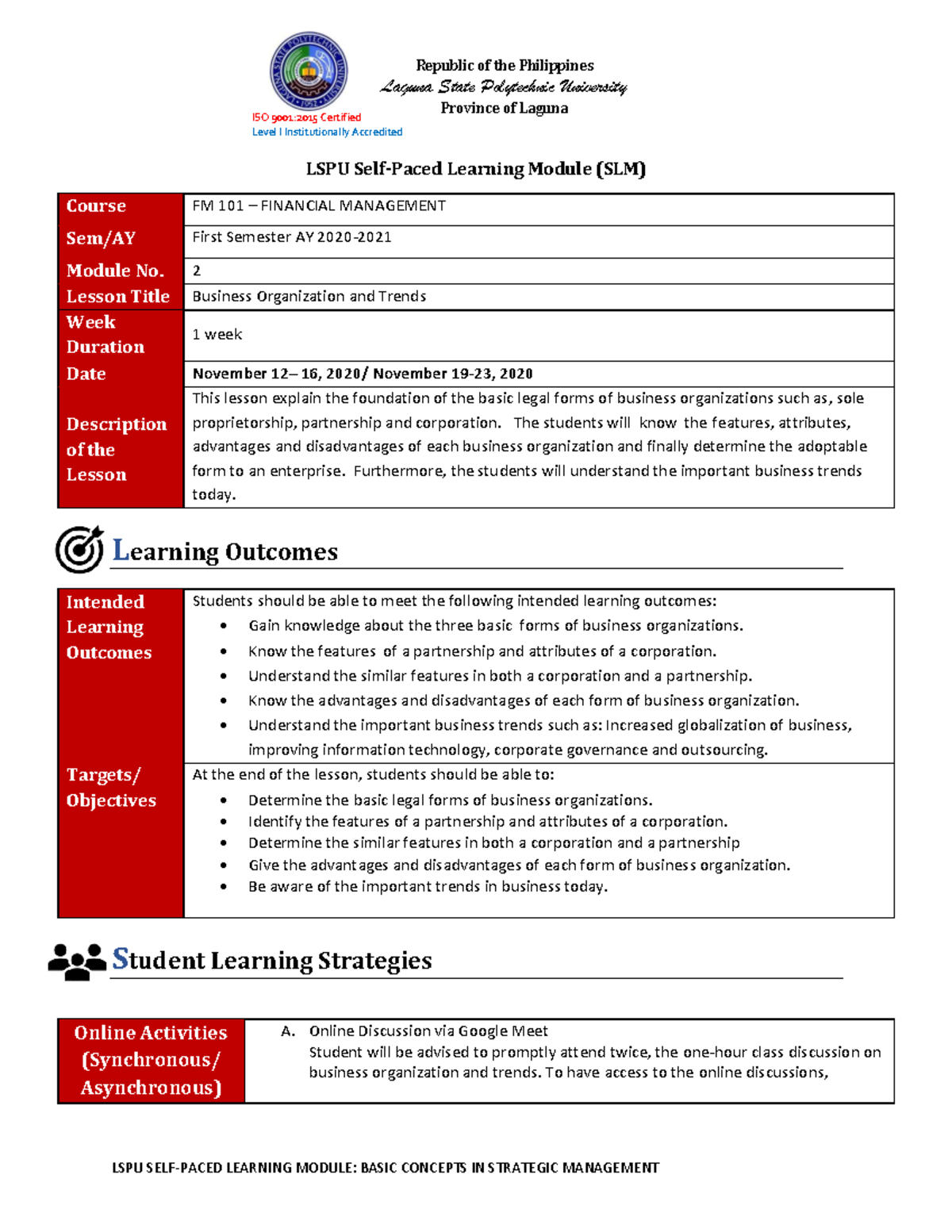Module Financial Management FM101 Module 2 - ISO 9001:2015 Certified ...