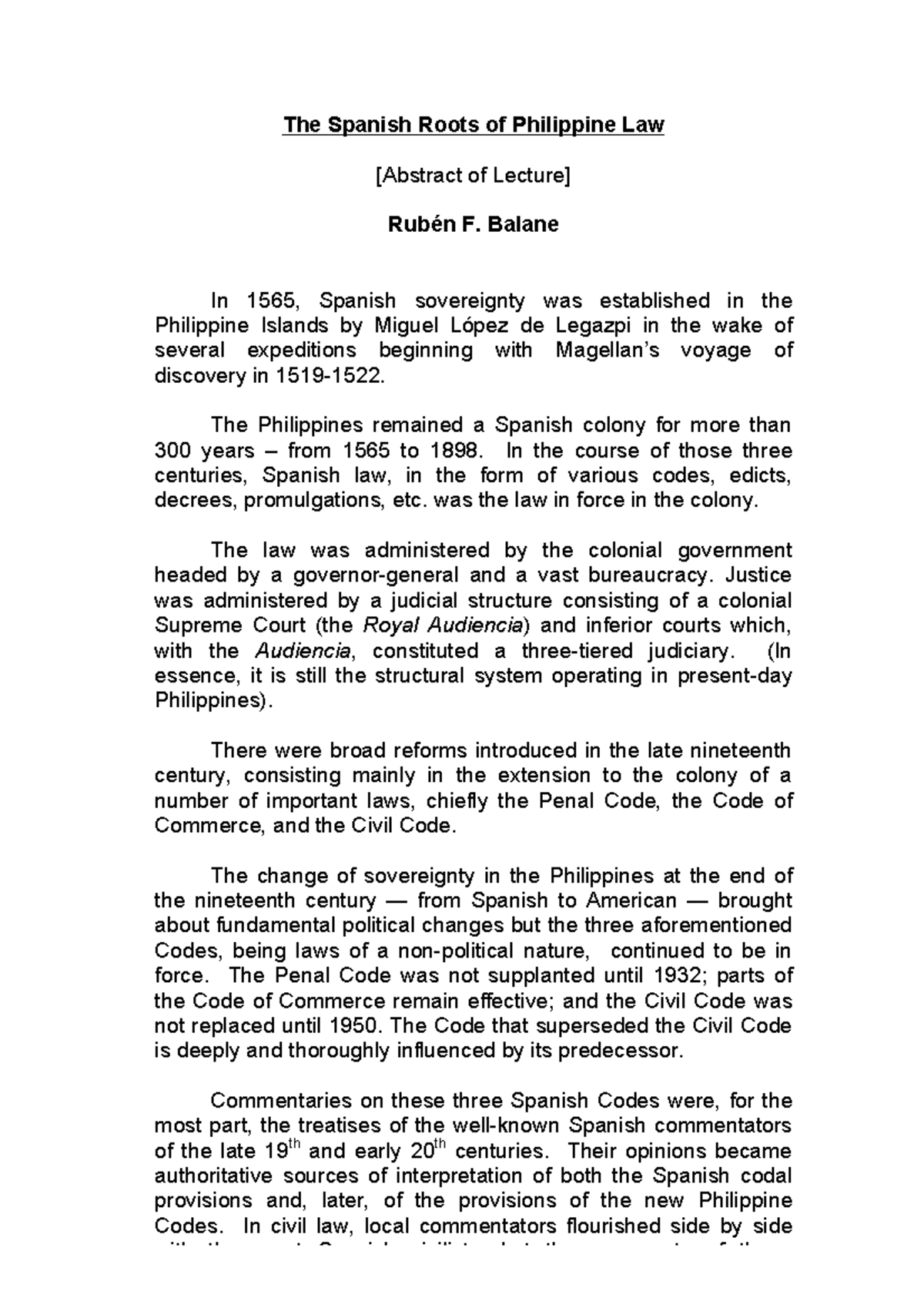 Spanish Roots of Ph Law - sss - ठ⃚ The Spanish Roots of Philippine Law ...