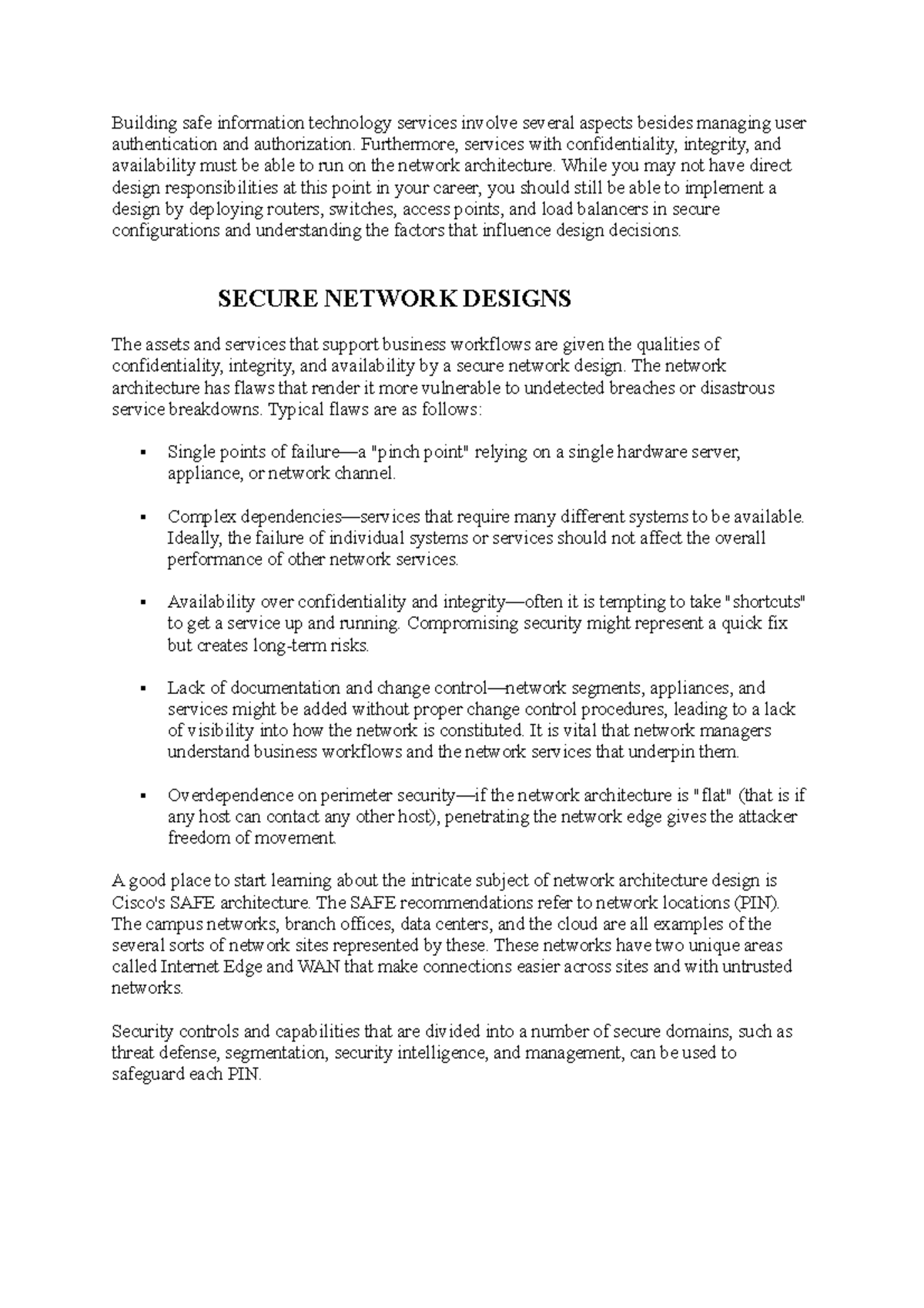 Implementing Secure Network Designs - Building safe information ...