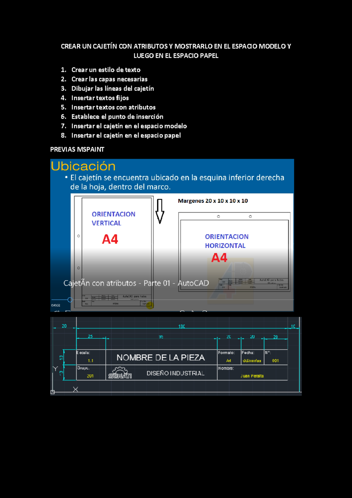 Crear UN Cajetín CON Atributos Y Mostrarlo EN EL Espacio Modelo Y Luego EN EL Espacio Papel ...