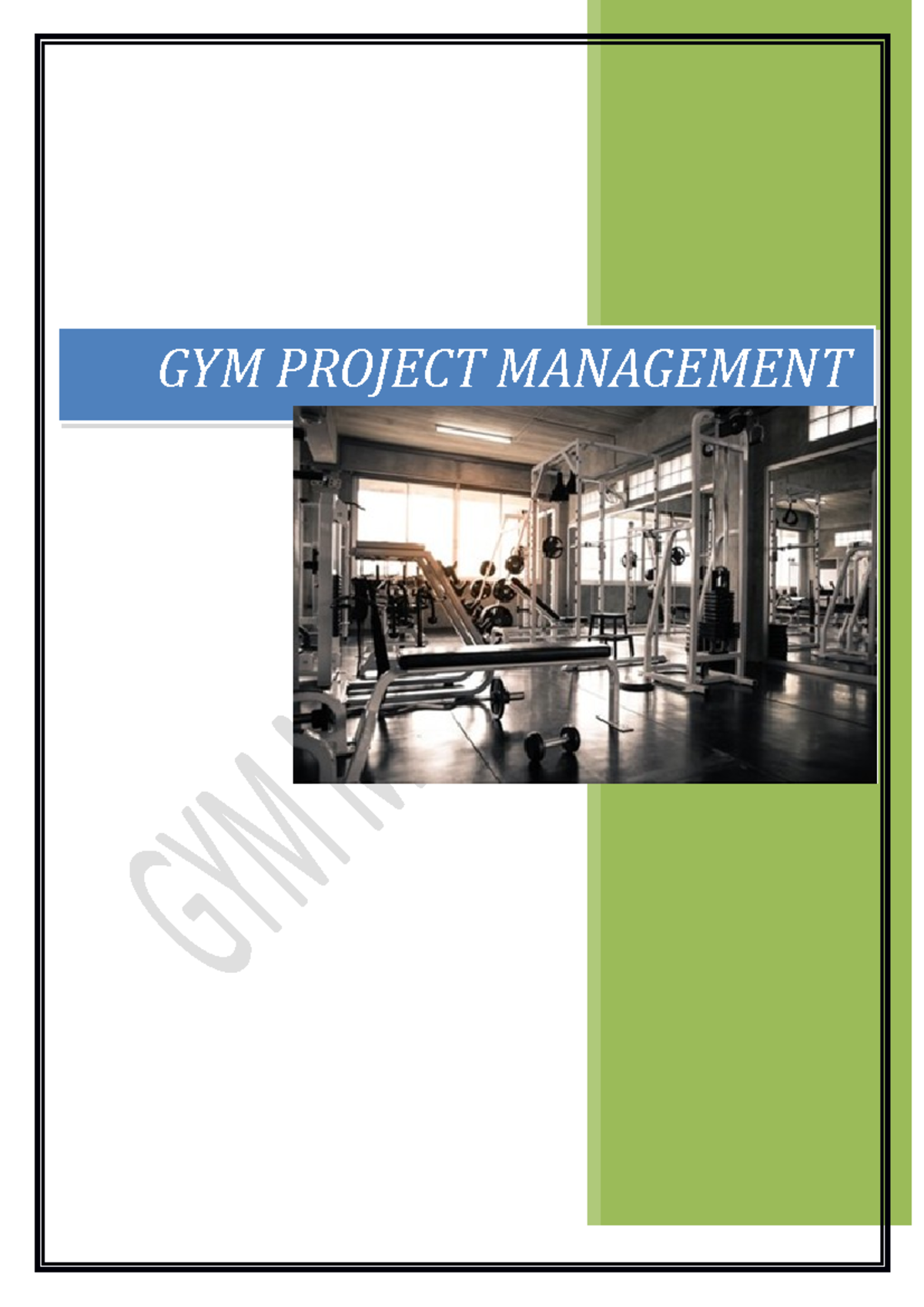 Vinoth Abstract - GYM PROJECT MANAGEMENT INDO - AMERICAN COLLEGE ...