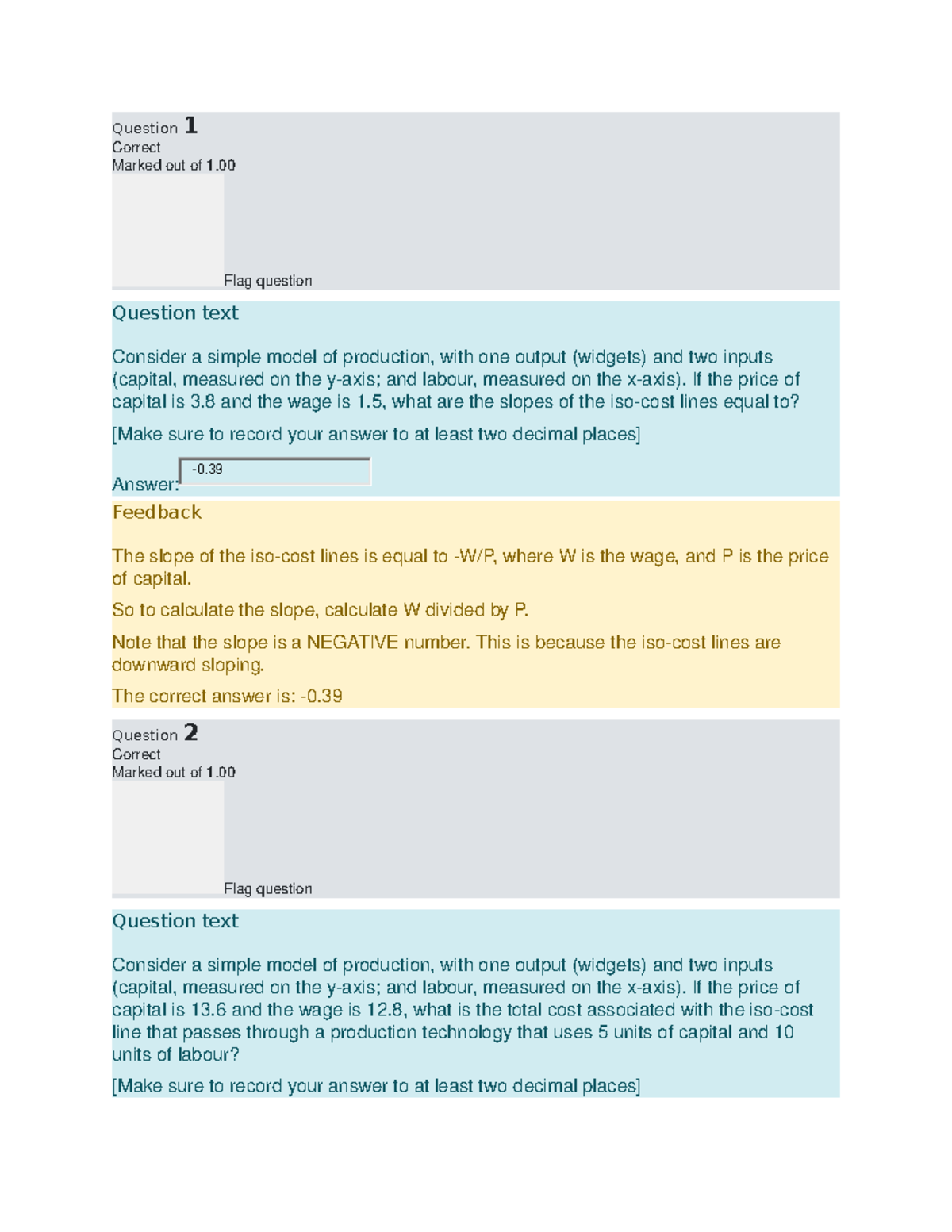 ECONS101 Practice Calculations for Online Test 1 - Question 1 Correct ...