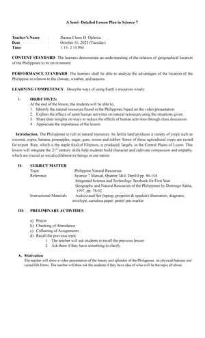 A Detailed Lesson Plan in Science Grade 4 Escobal - A Detailed Lesson ...