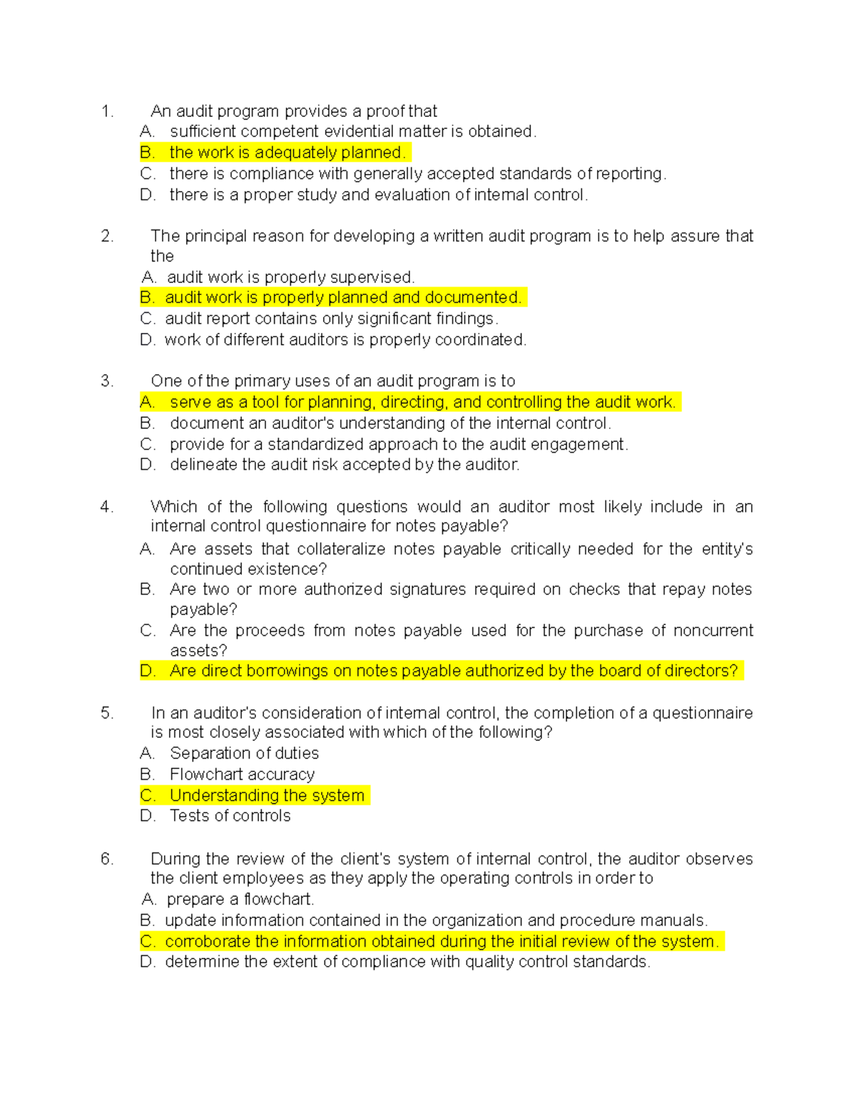 Auditing- Theory-Comprehensive-Reviewer 7 - An audit program provides a ...