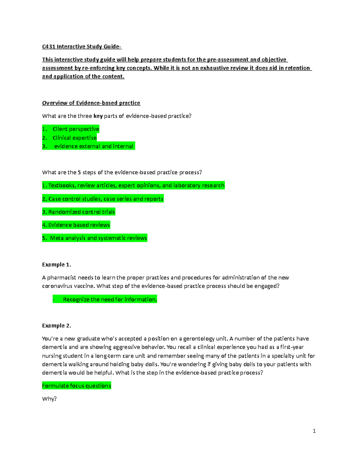 C431 Interactive Study Guide w-Answers - C431 Interactive Study Guide ...