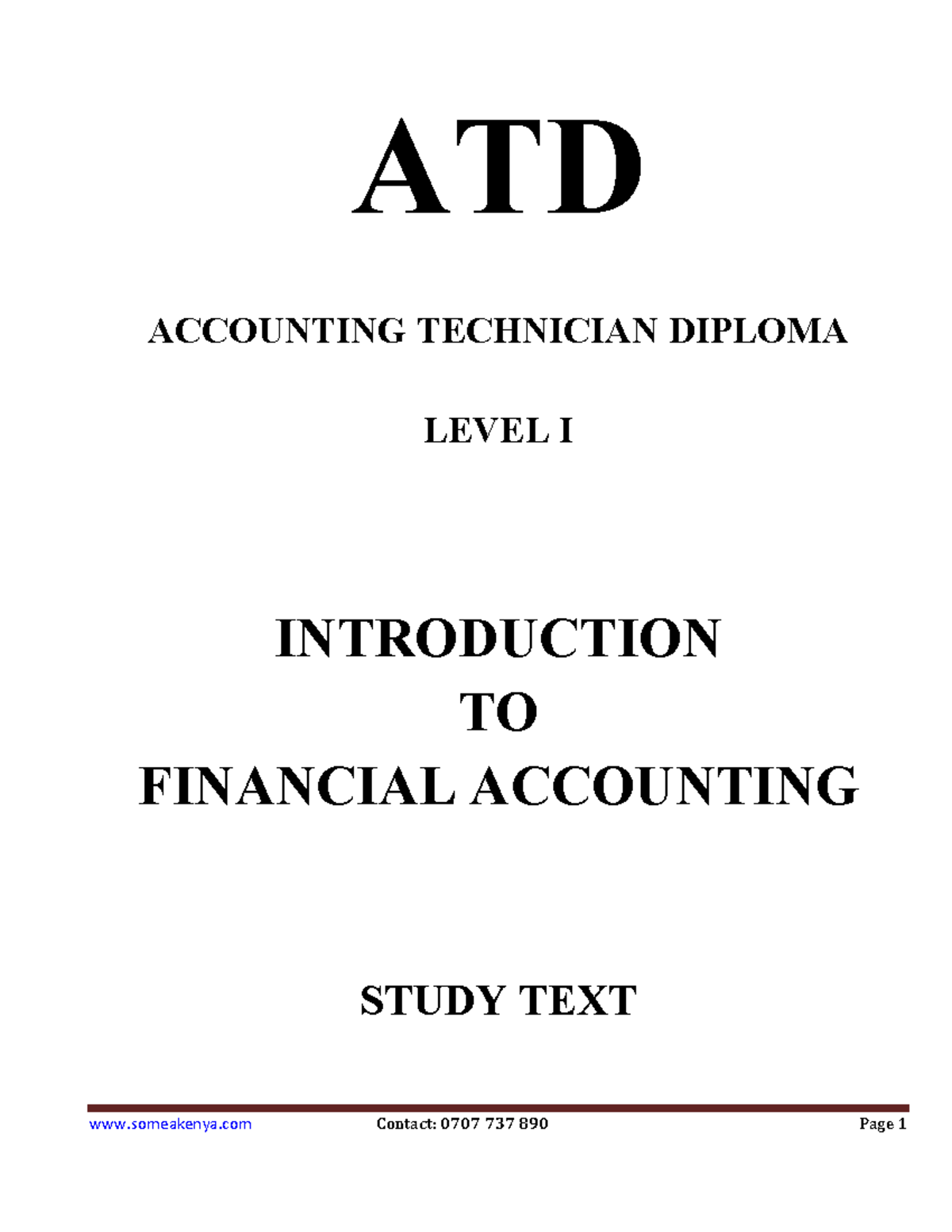 Introduction to Financial Accounting - E Sample - ATD ACCOUNTING ...