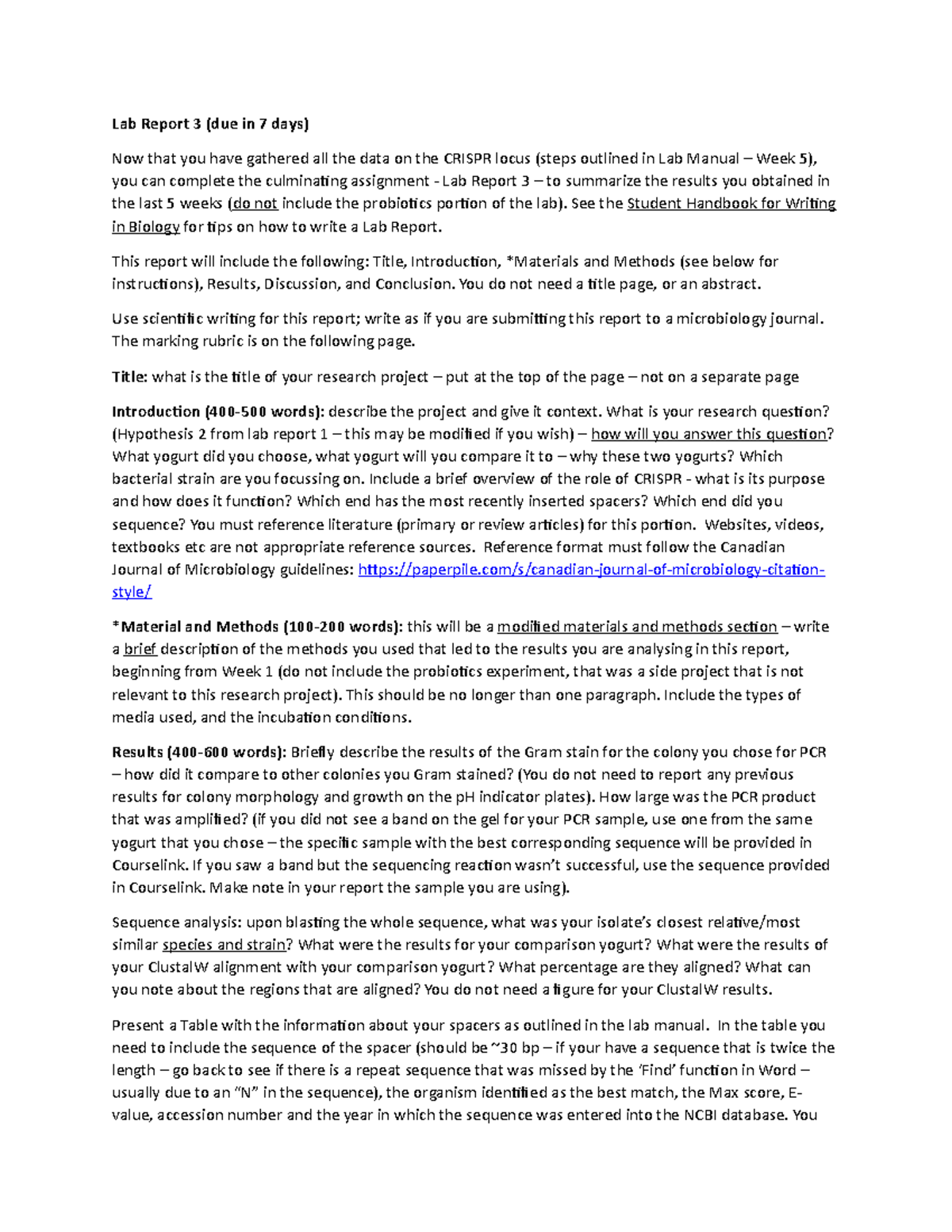 Lab Report 3 S23 - lab 3 - Lab Report 3 (due in 7 days) Now that you have gathered all the data ...