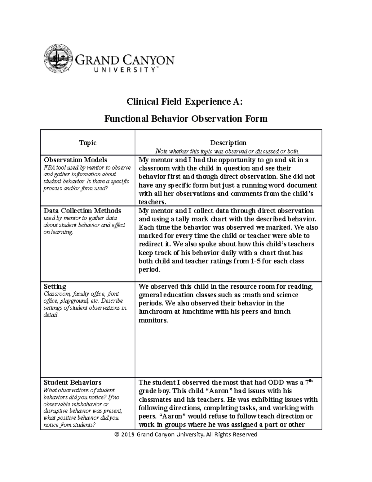 SPD-400-T5-RS-CFE-A-Functional Behavior - Clinical Field Experience A ...