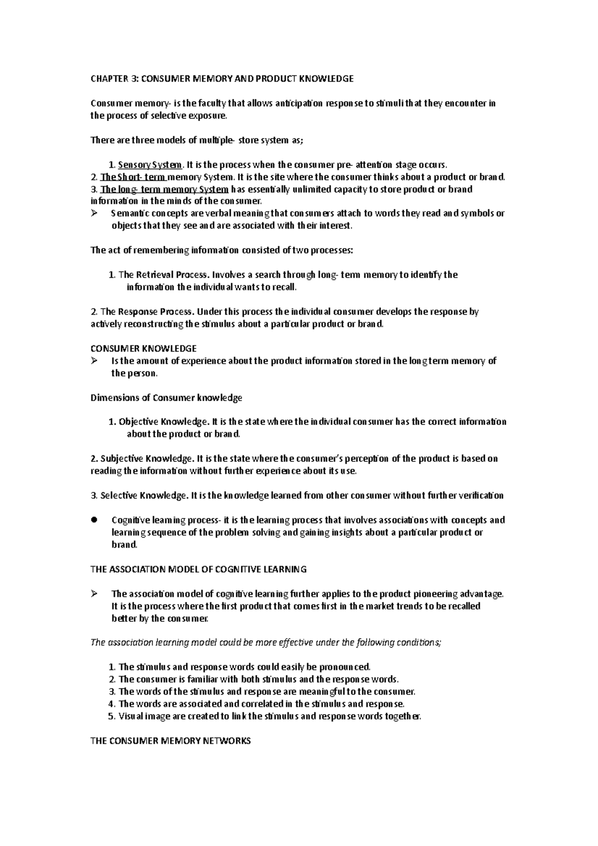 Chapter 3- Conbe-MID - consumer behavior lec 3 - CHAPTER 3: CONSUMER ...