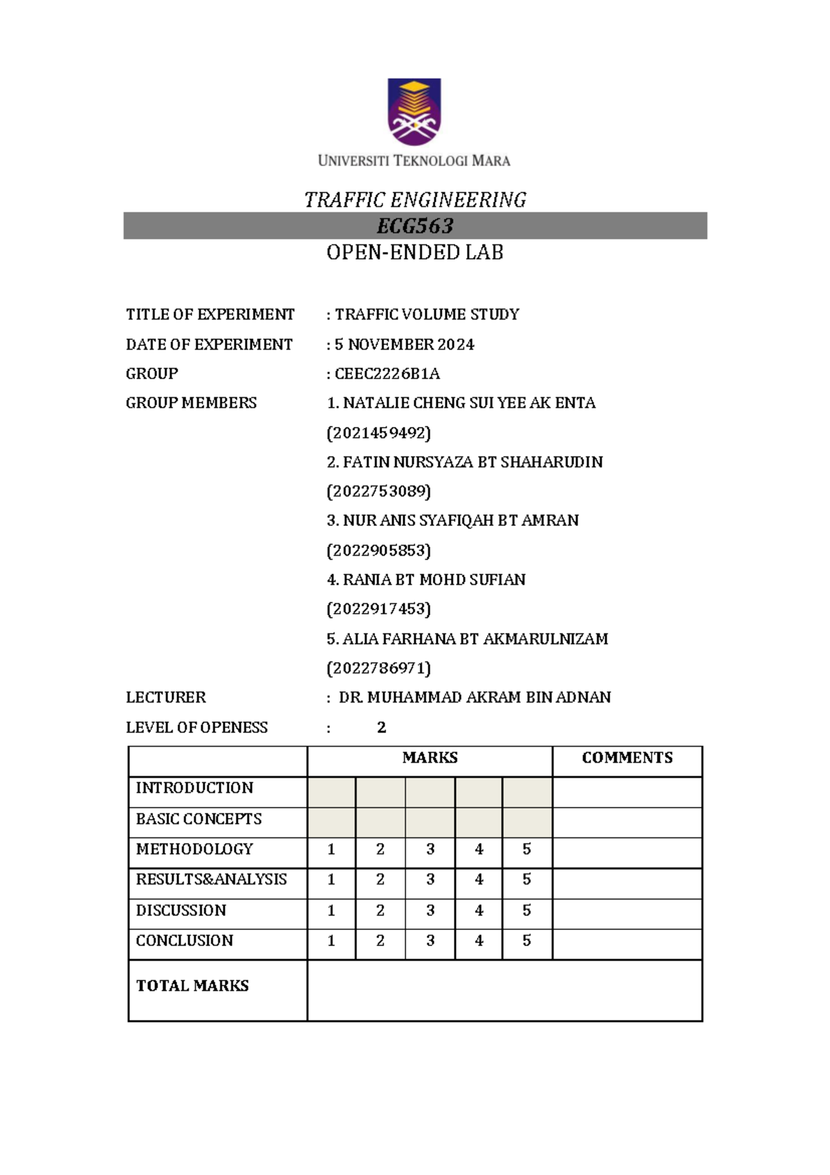 Updatedddd traffic volume study report - TRAFFIC ENGINEERING ECG OPEN ...