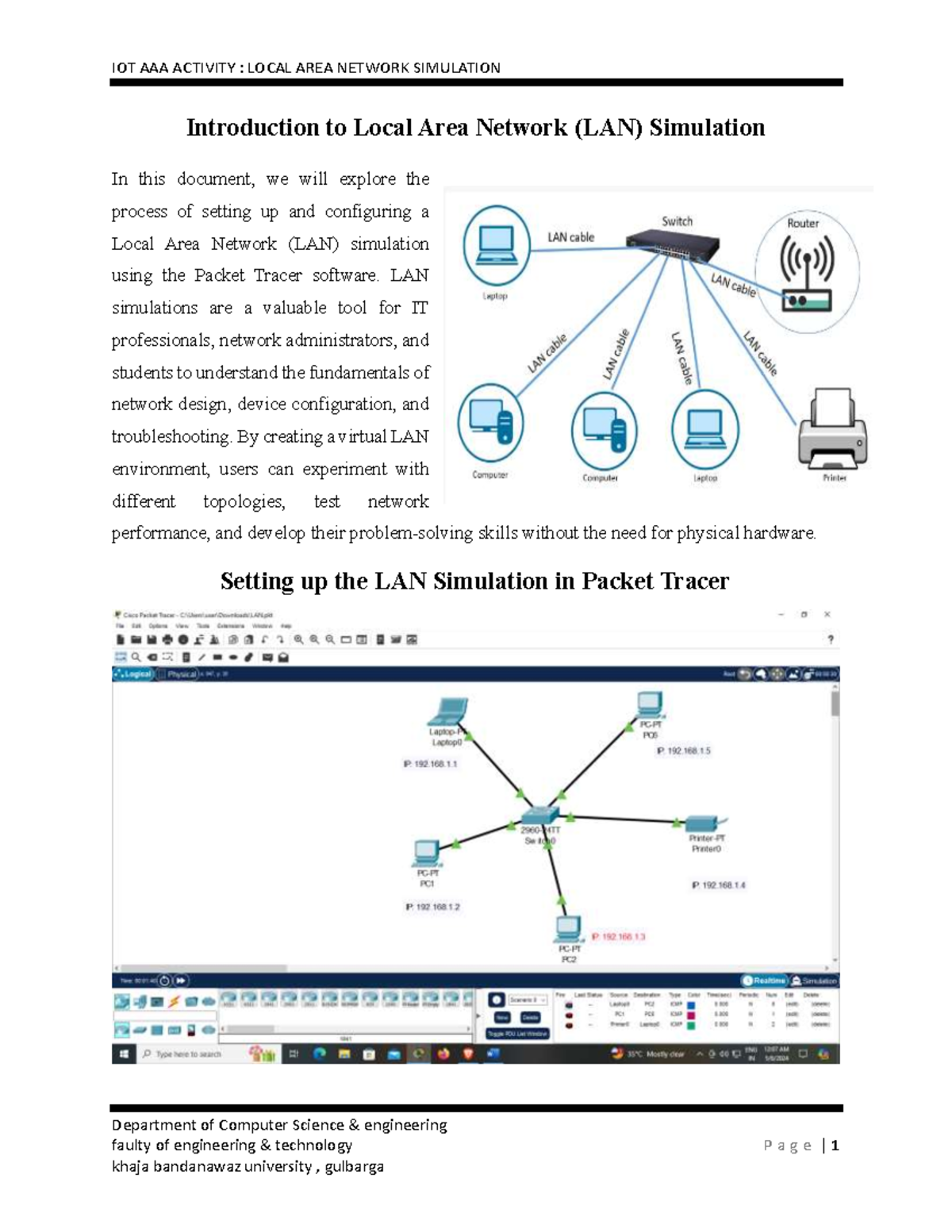 Introduction to Local Area Network - LAN simulations are a valuable ...
