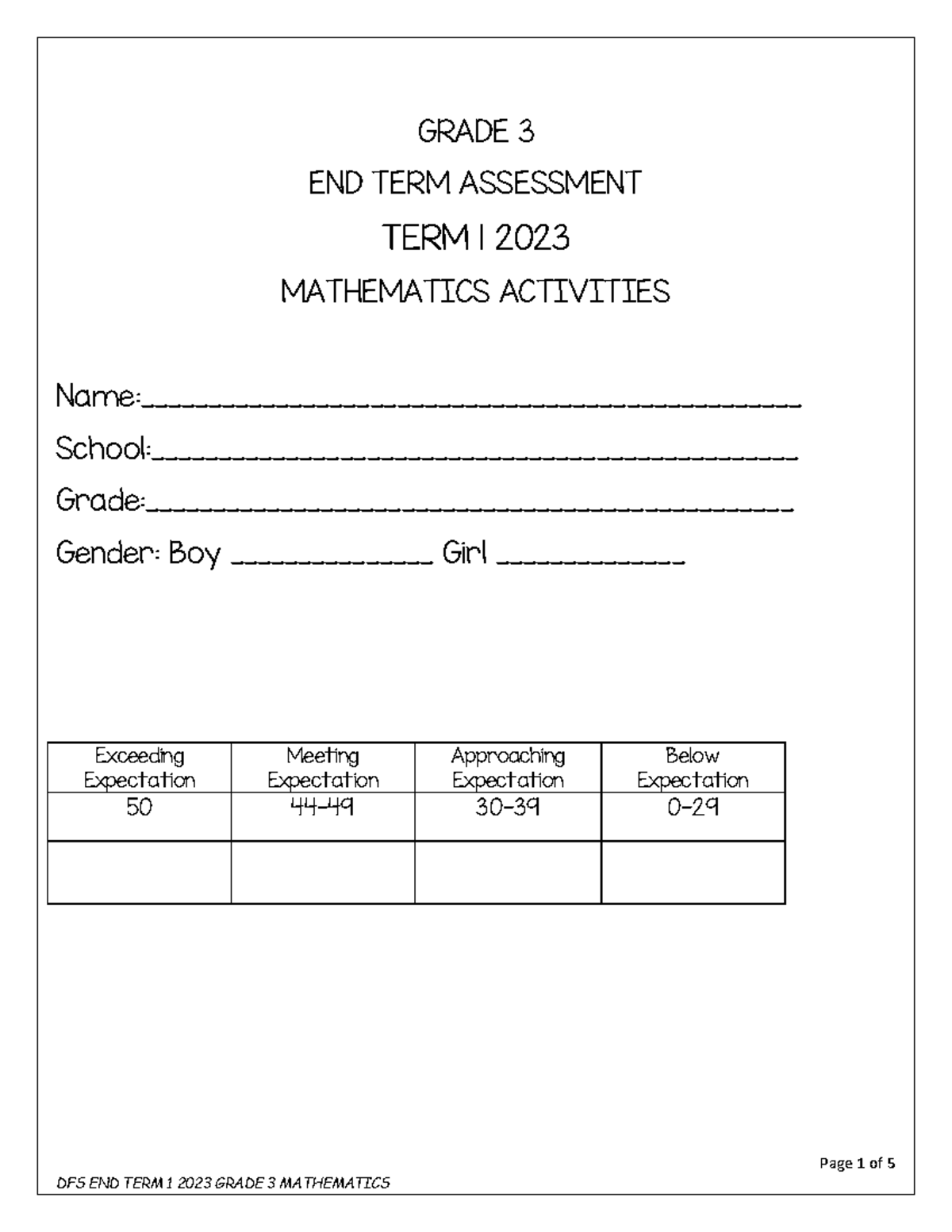 Maths-3 - Schemes of work - Page 1 of 5 GRADE 3 END TERM ASSESSMENT ...