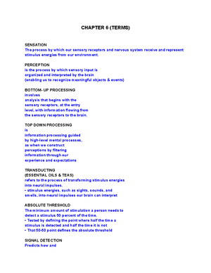 Chapter 1 psych notes - professor Paton, terms for first exam - Chapter ...