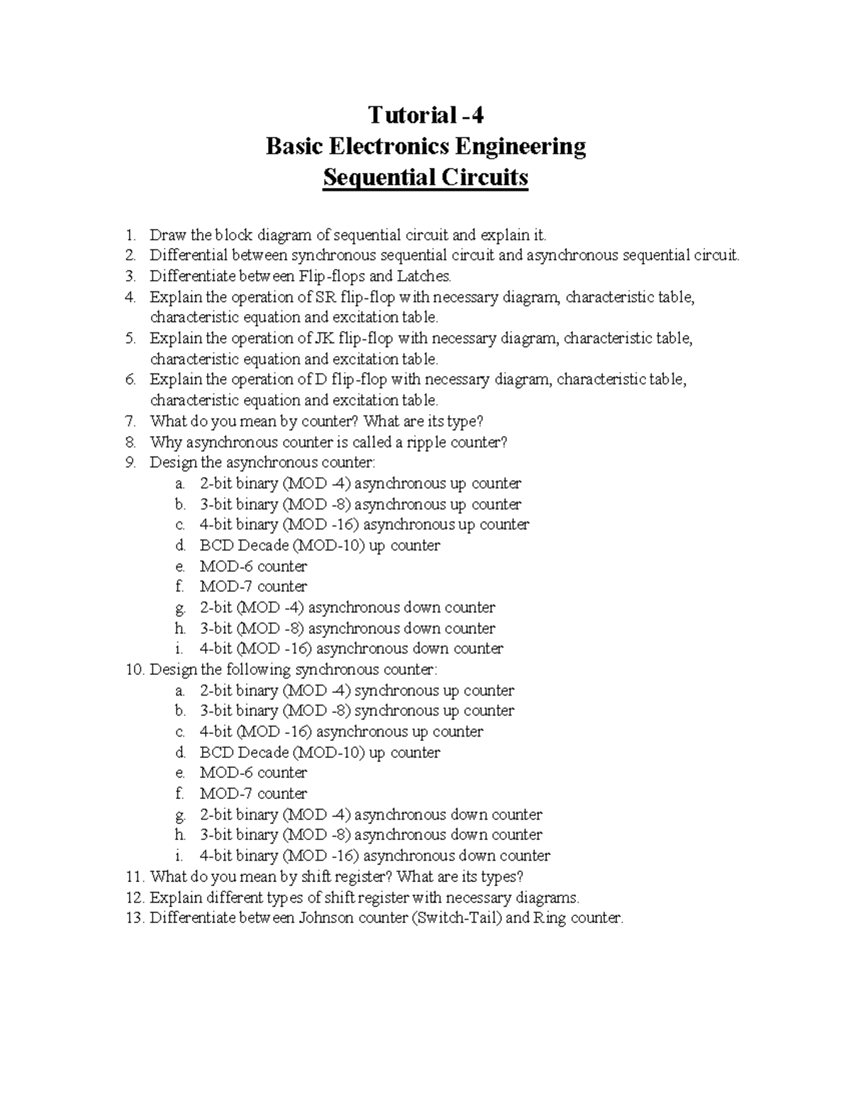 BCE - Tutorial - Sequential Cirucits - Tutorial - Basic Electronics ...