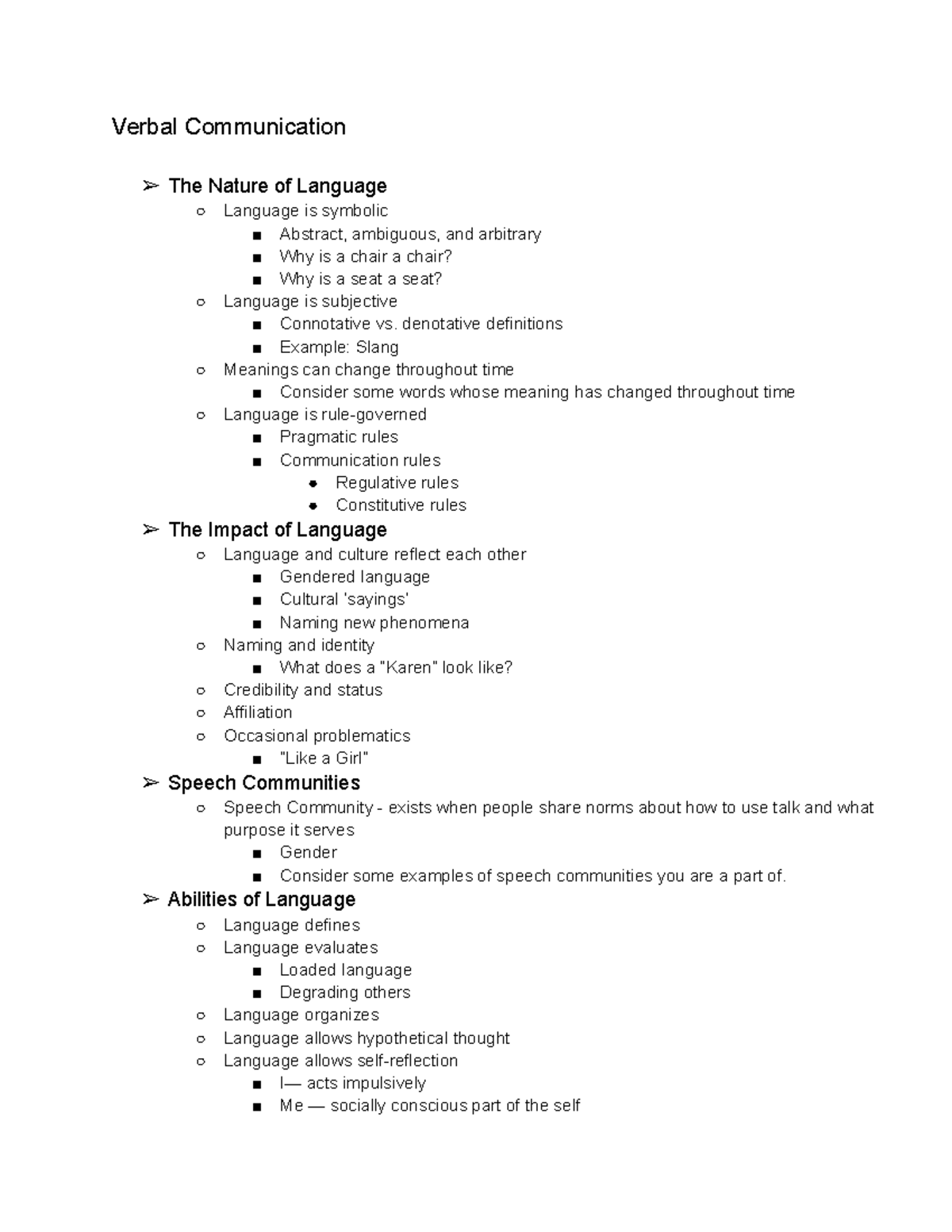 Ch 4 Intro Interpersonal - Verbal Communication The Nature of Language ...