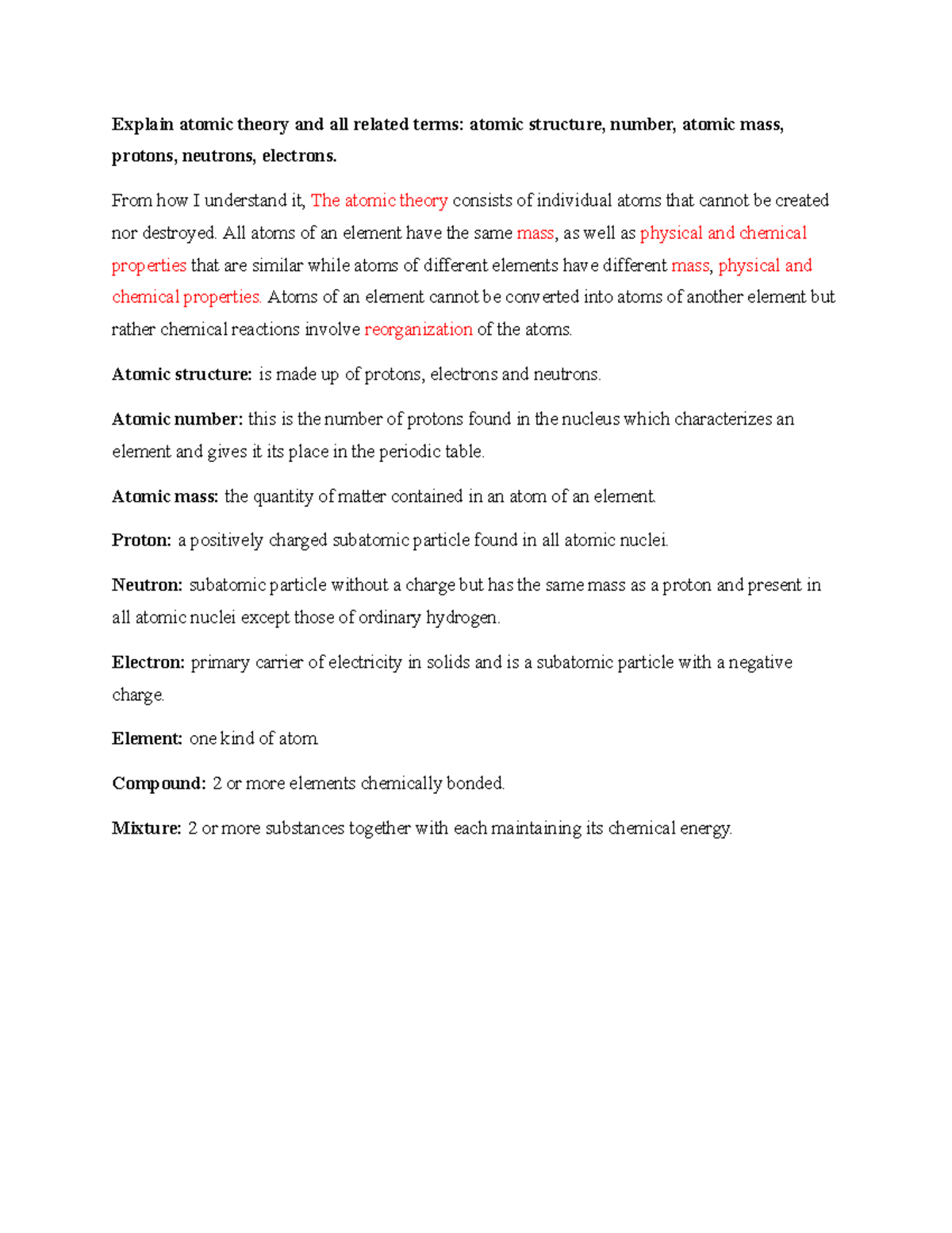 UNIT 1 BIOL1121 Notes- Atomic Theory - Explain atomic theory and all ...