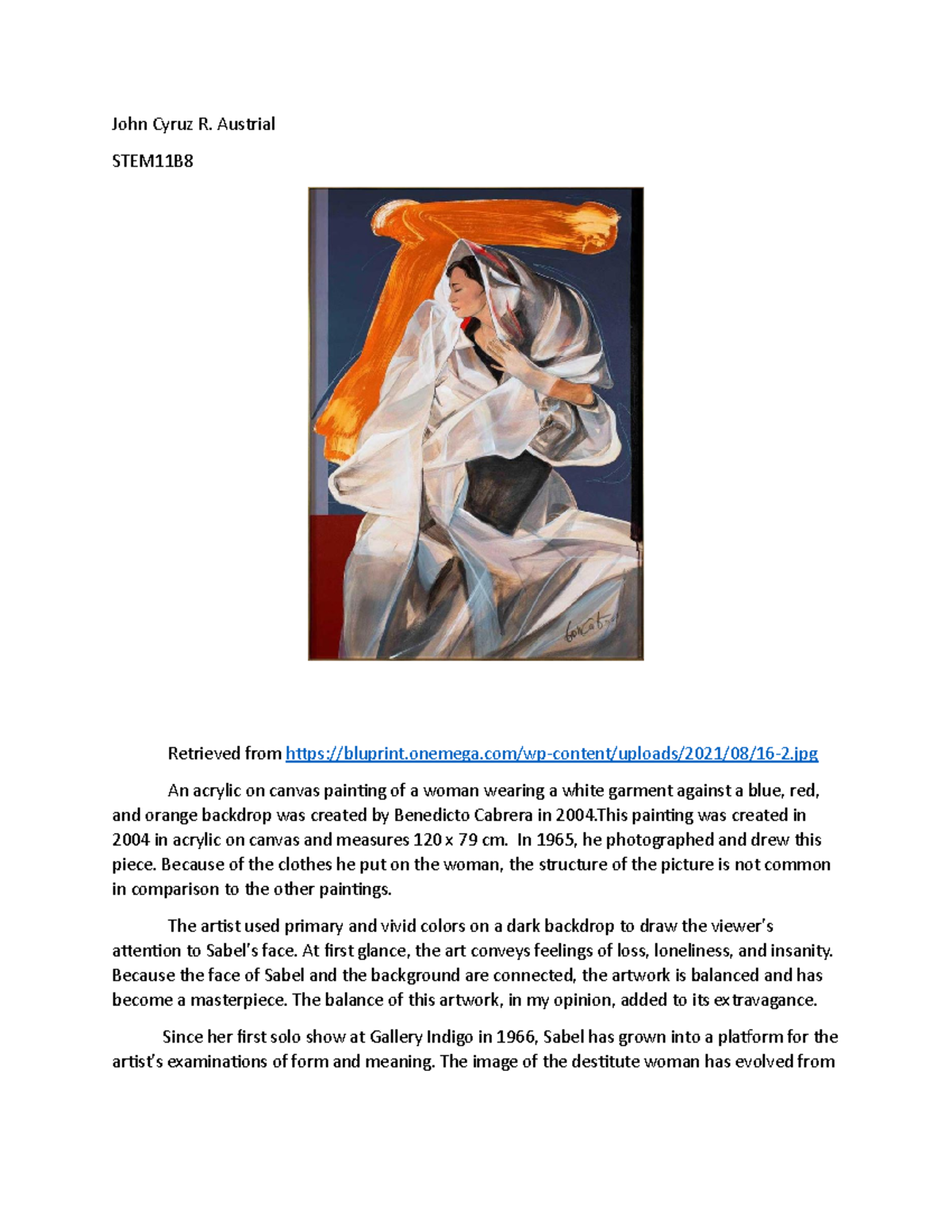 Baustrial, John Cyruz - ART Critique Format - John Cyruz R. Austrial ...