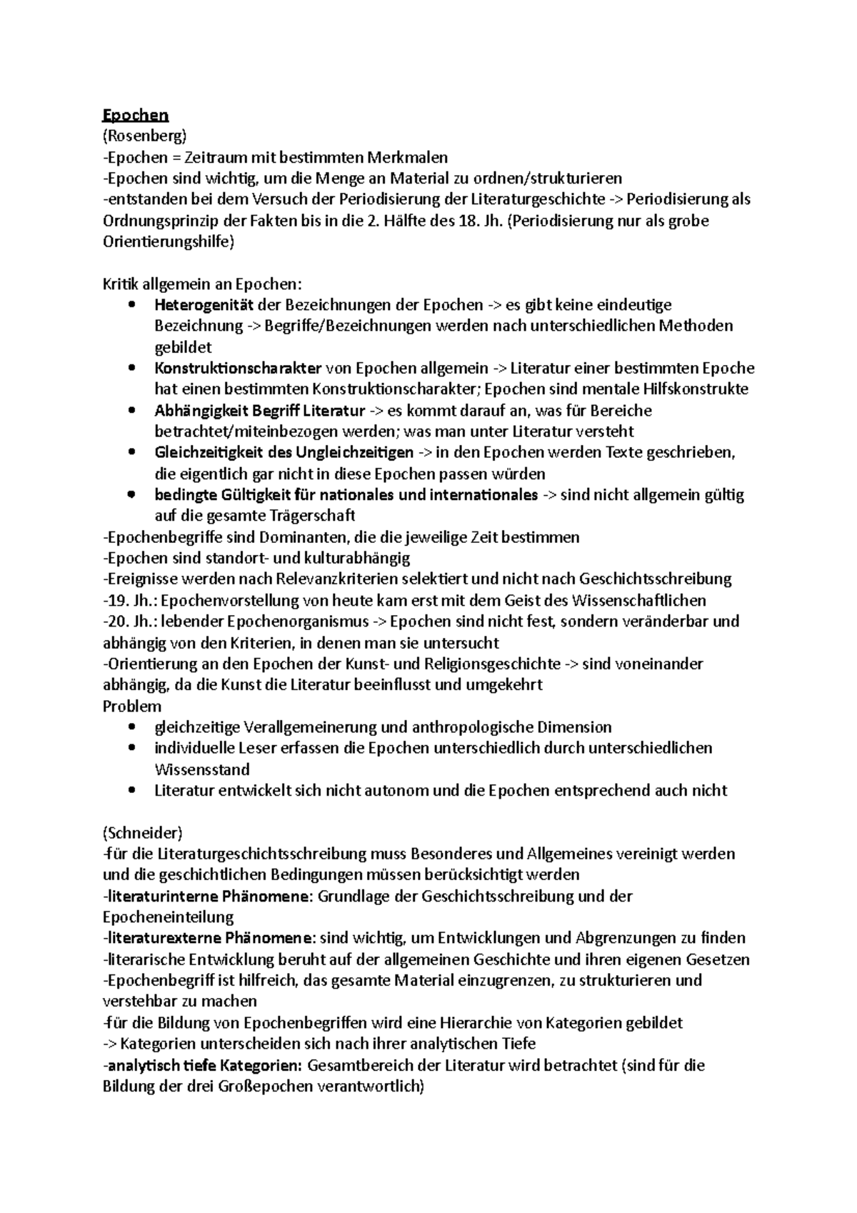 Epochen - Epochen (Rosenberg) -Epochen = Zeitraum mit bestimmten ...