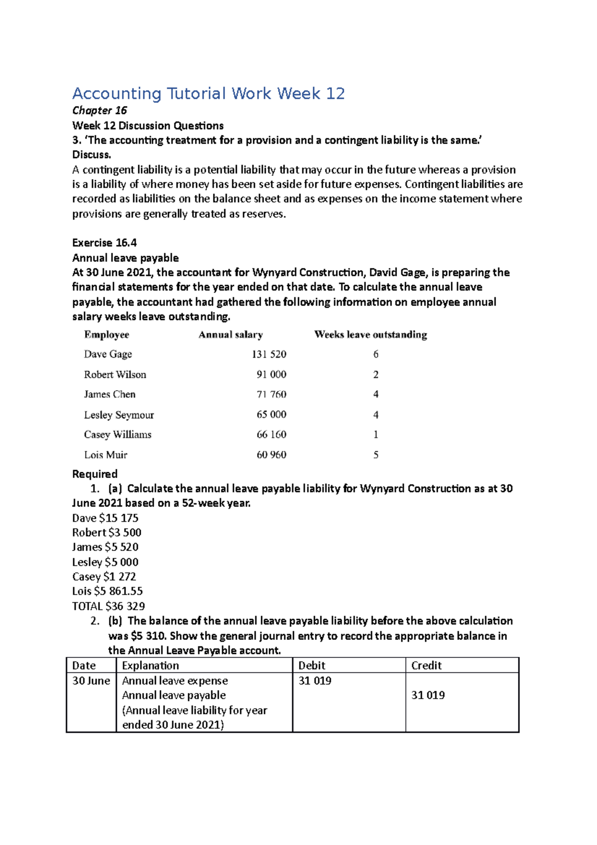 Accounting Tutorial Work Week 12 - ‘The accounting treatment for a ...