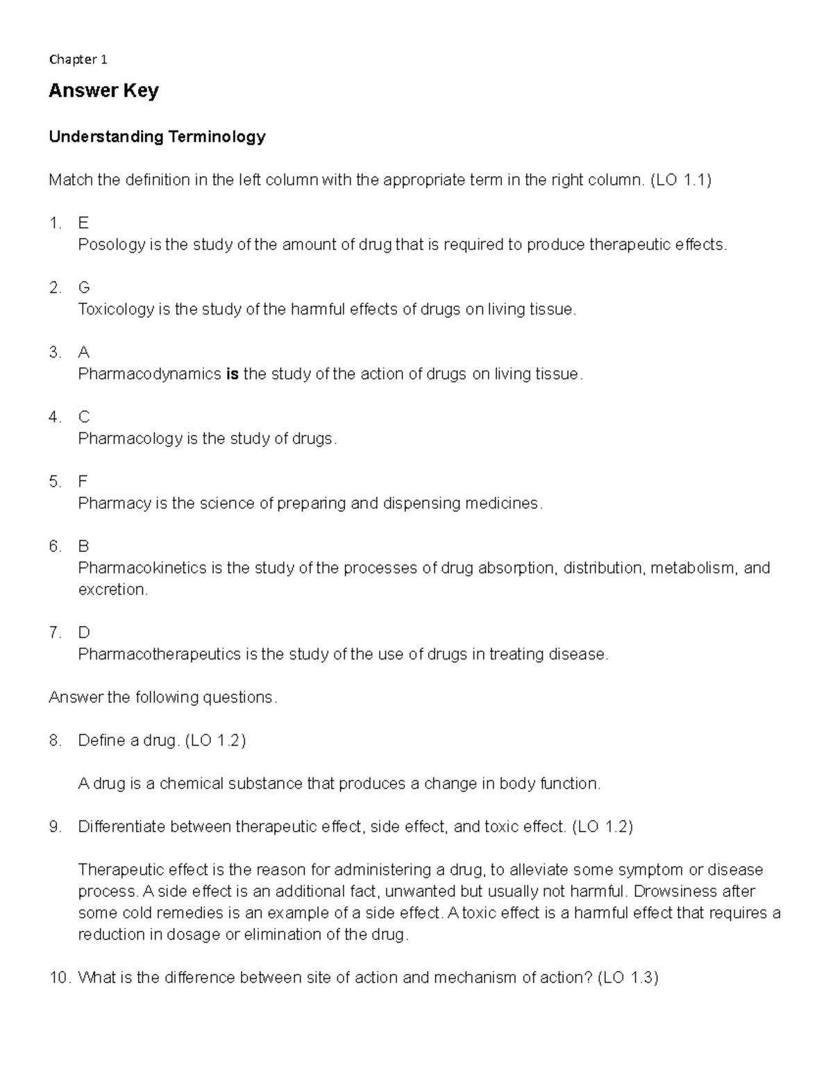 Chapter 1 answer key - DESCRIPTION - PHM 2500 - Studocu
