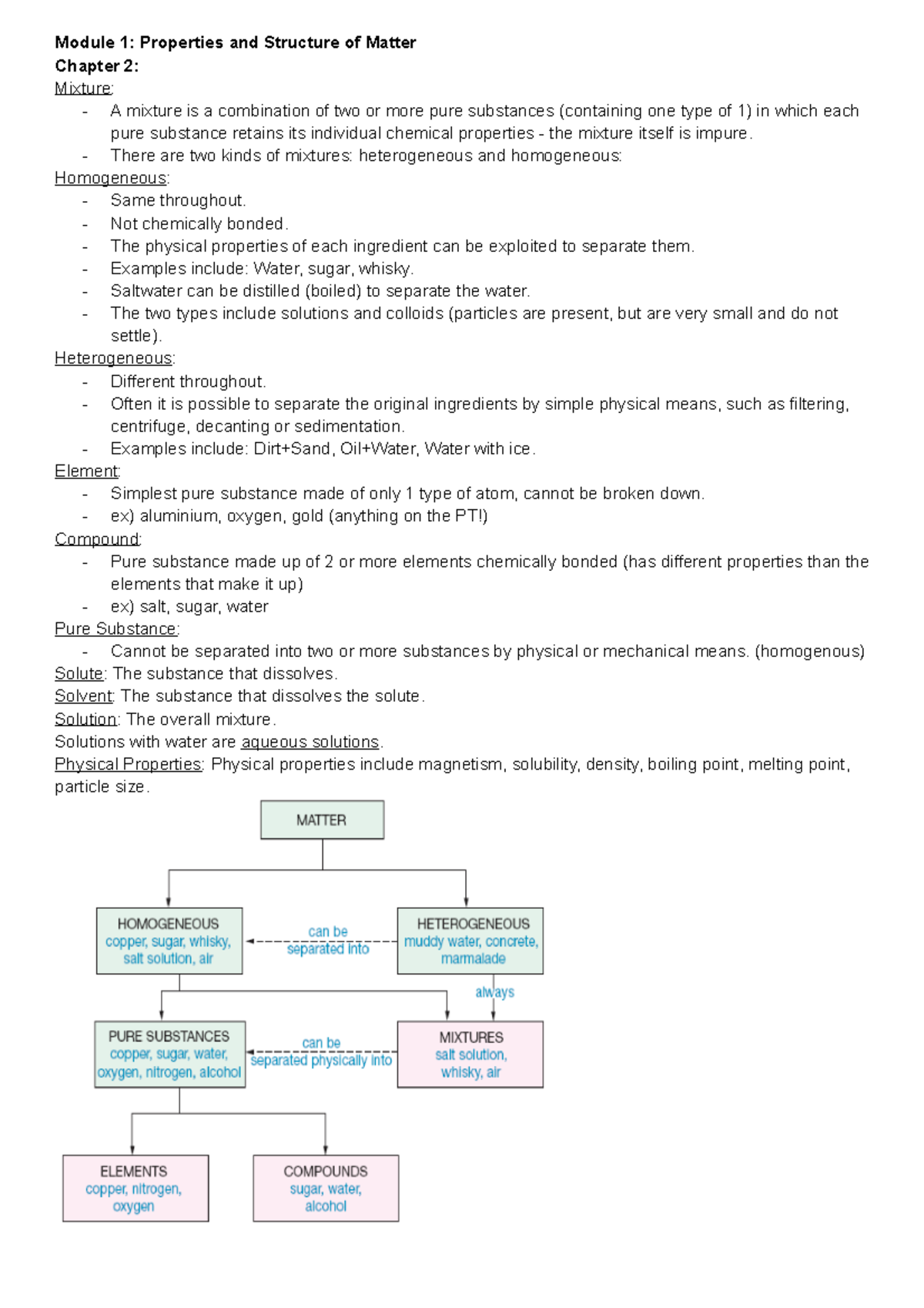 Module 1 Properties and Structure of Matter - Module 1: Properties and ...