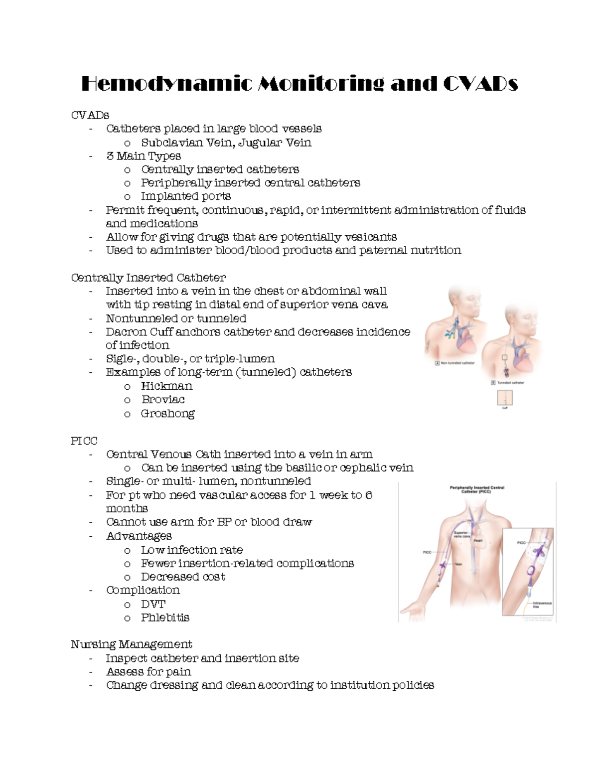 Hemodynamic Monitoring and CVADs - Hemodynamic Monitoring and CVADs ...